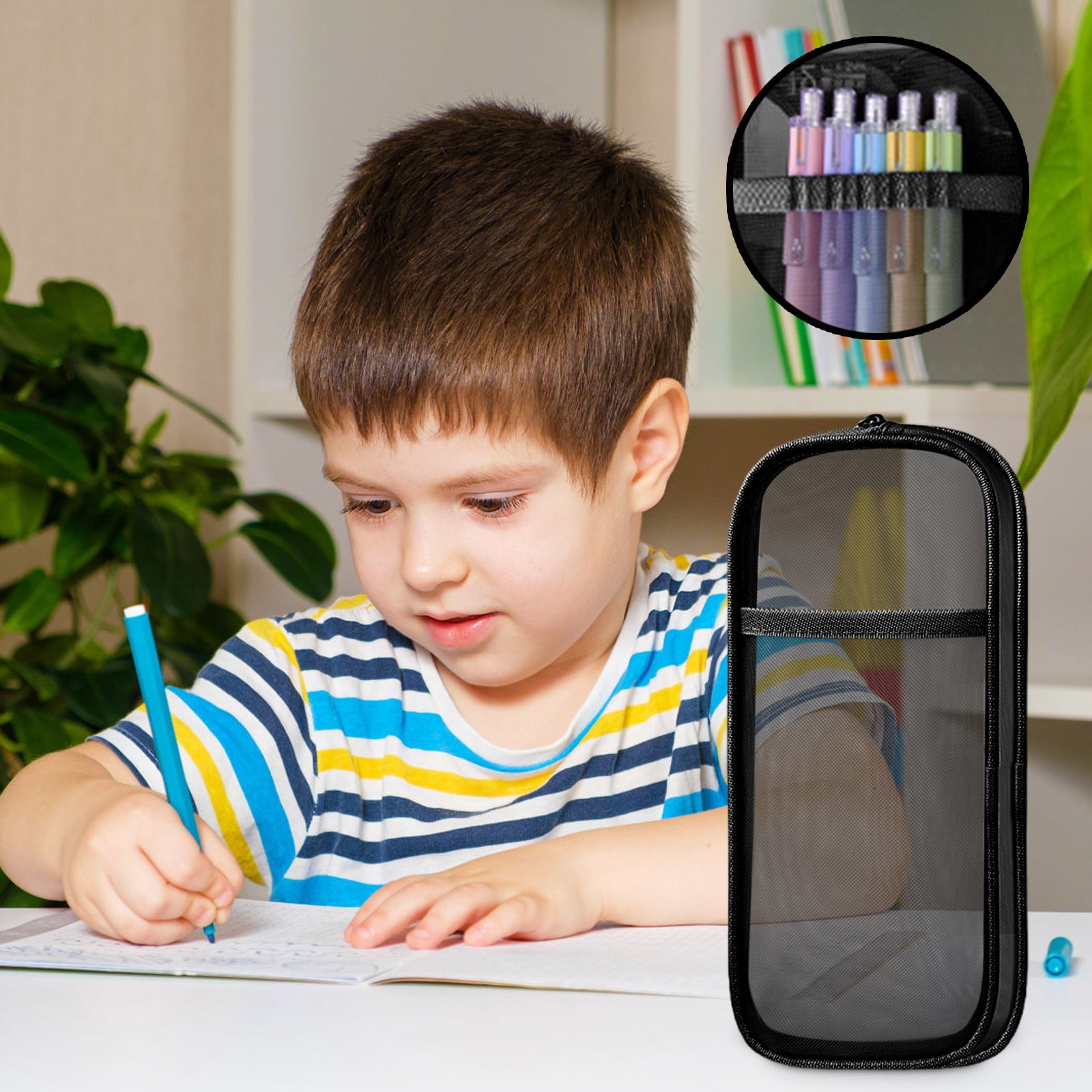 HOARBOEG Clear Mesh Pencil Case Pouch, Clearly Visible Grid Pen Cases Organizer For Adult ...