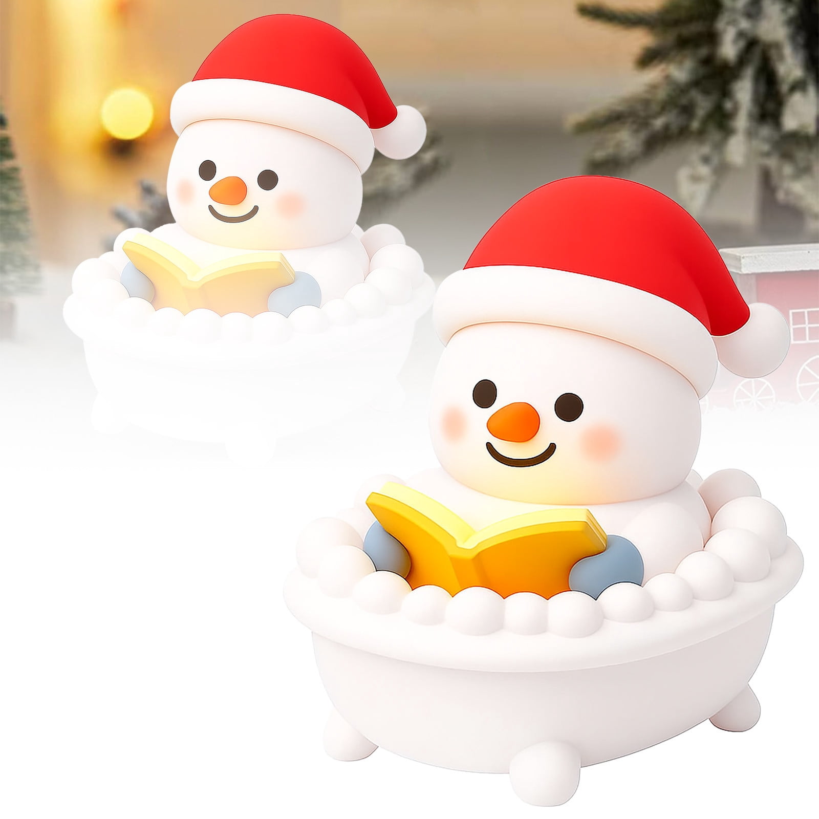 HOARBOEG Cute Ghost Reading Book Lamp, Light Up Ghost Statue with Warm ...