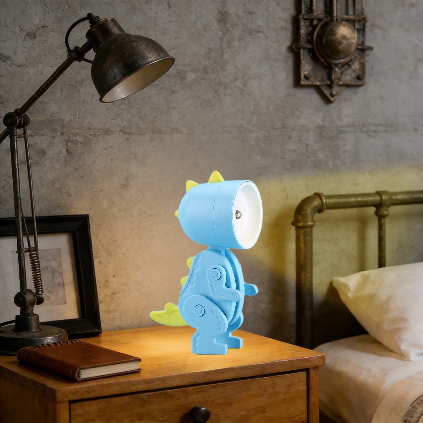 HOARBOEG Cute Mini Dinosaur Night Light with 3 Extra Button Batteries ...