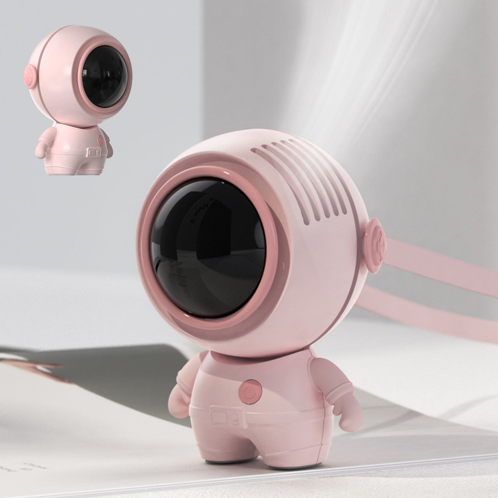 HOARBOEG Cute Pink Desk Fan Small Astronaut Shaped Desktop Fan for ...
