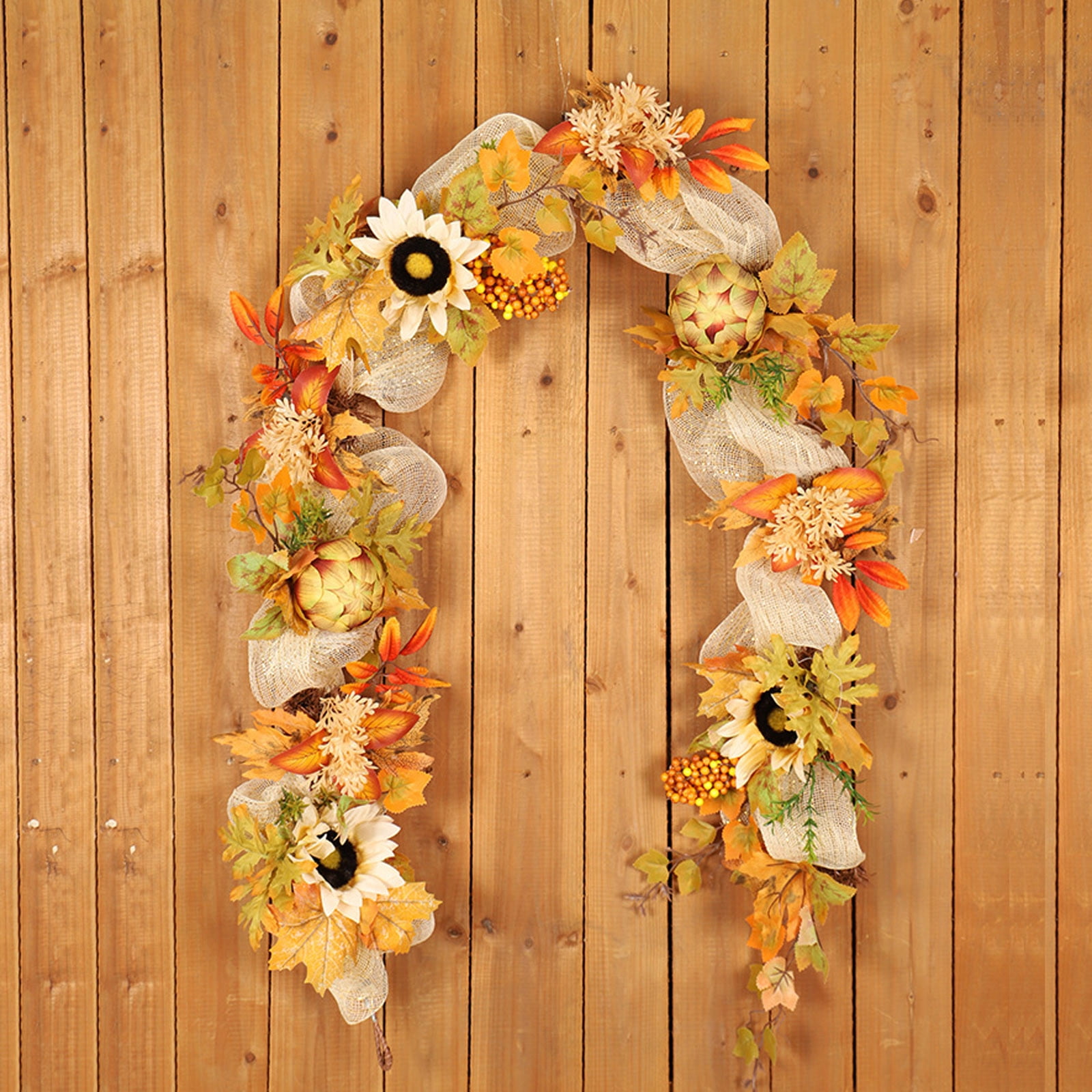 HOARBOEG Extra Large Fall Sunflower Wreath with Maple Leaf and Inverted ...