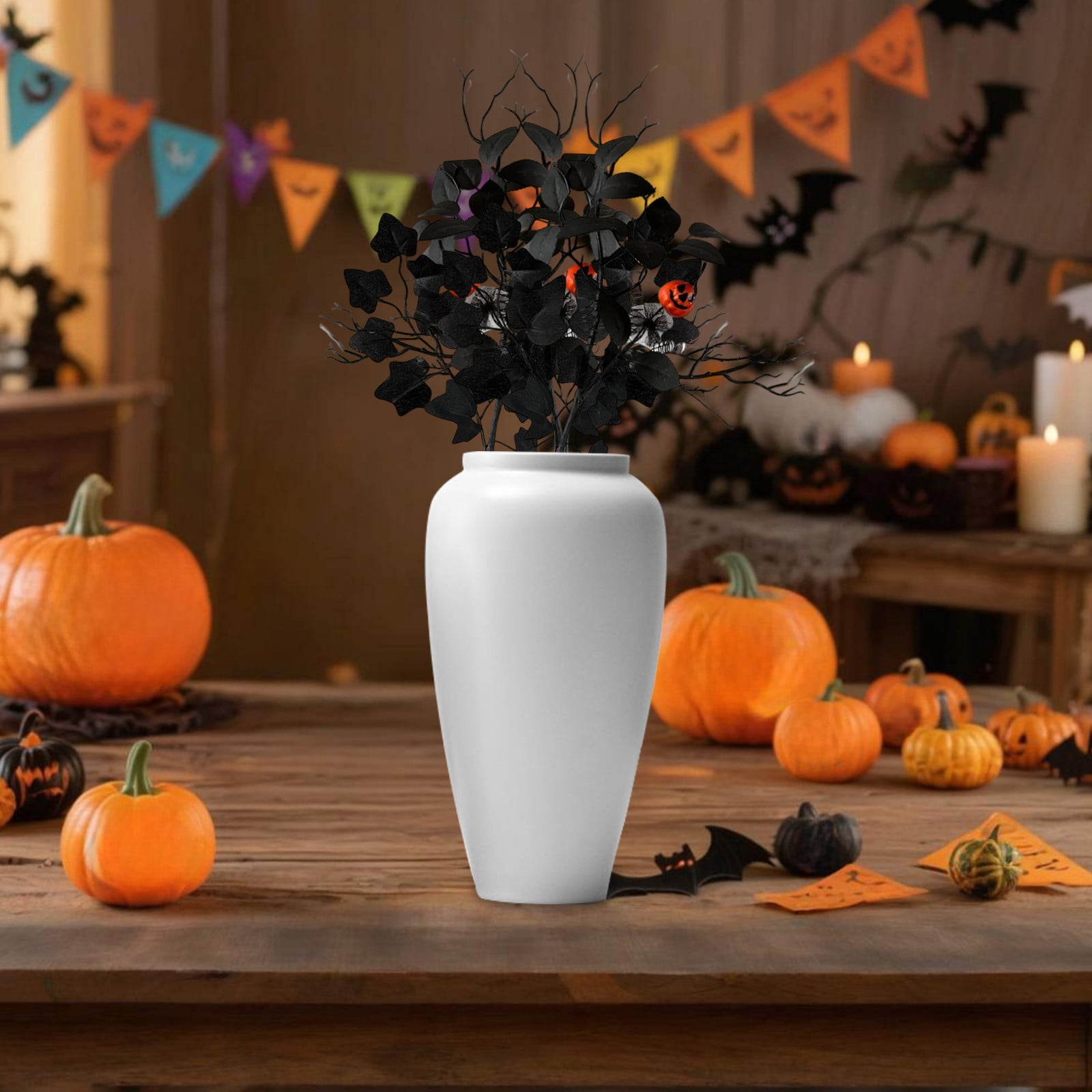 HOARBOEG Halloween Black Maple Leaf Branches Spooky Floral Arrangement ...