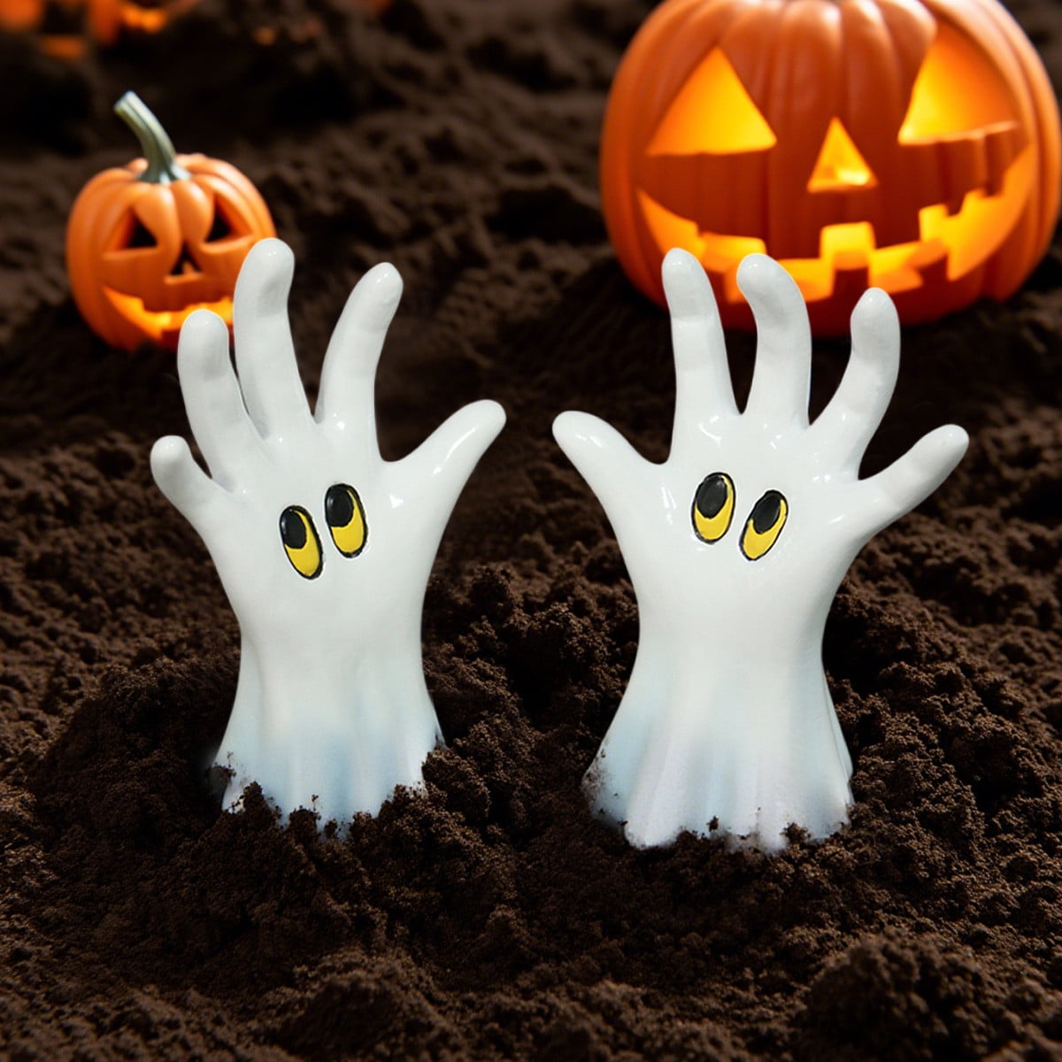 HOARBOEG Halloween Resin Ghost Hand Decor - Lifelike Translucent Gloves ...