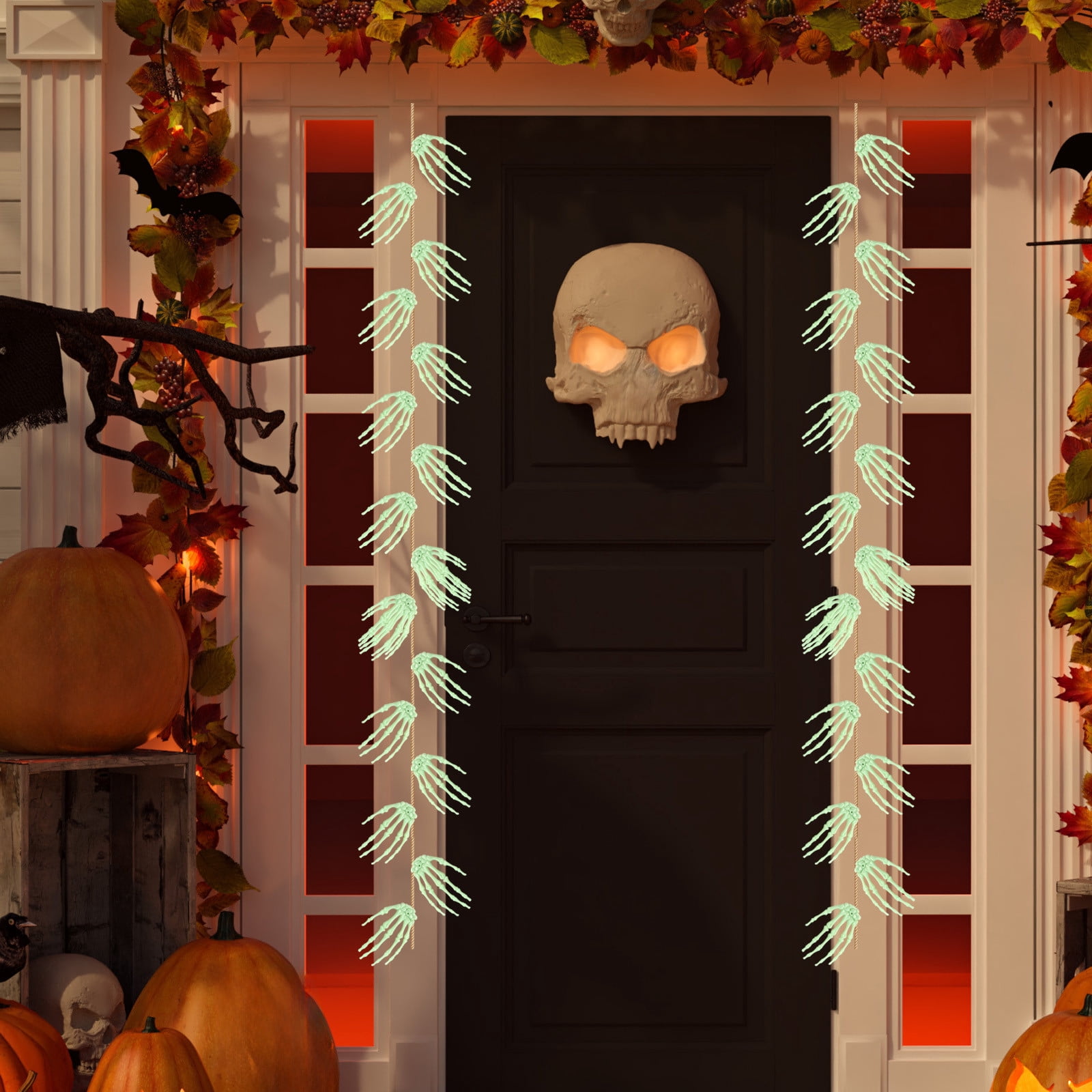HOARBOEG Halloween Skull Hand Door Hanging Decor, Creepy Skeleton Palm ...