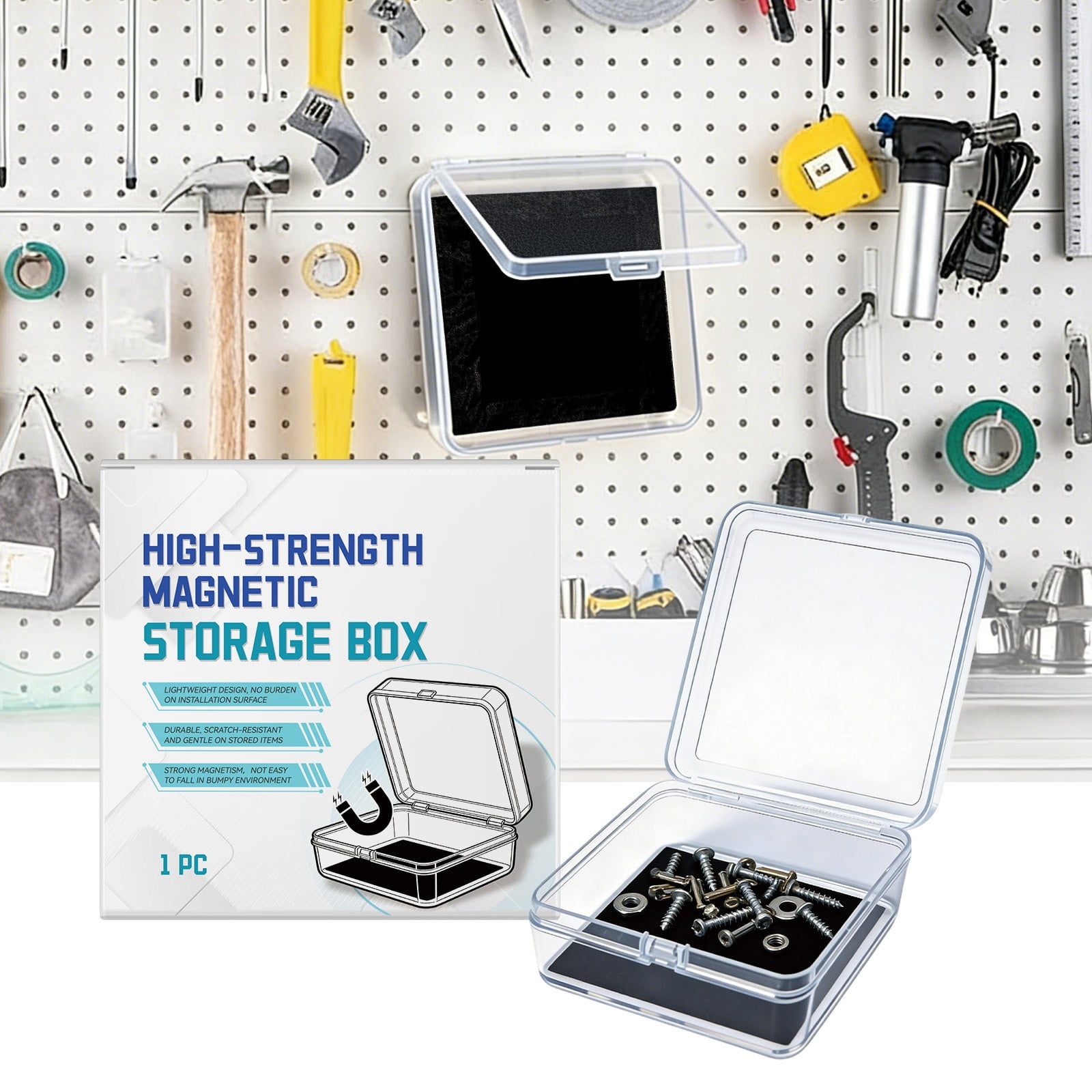 HOARBOEG Magnetic Storage Box with Strong Rubber Magnet, Foldable ...