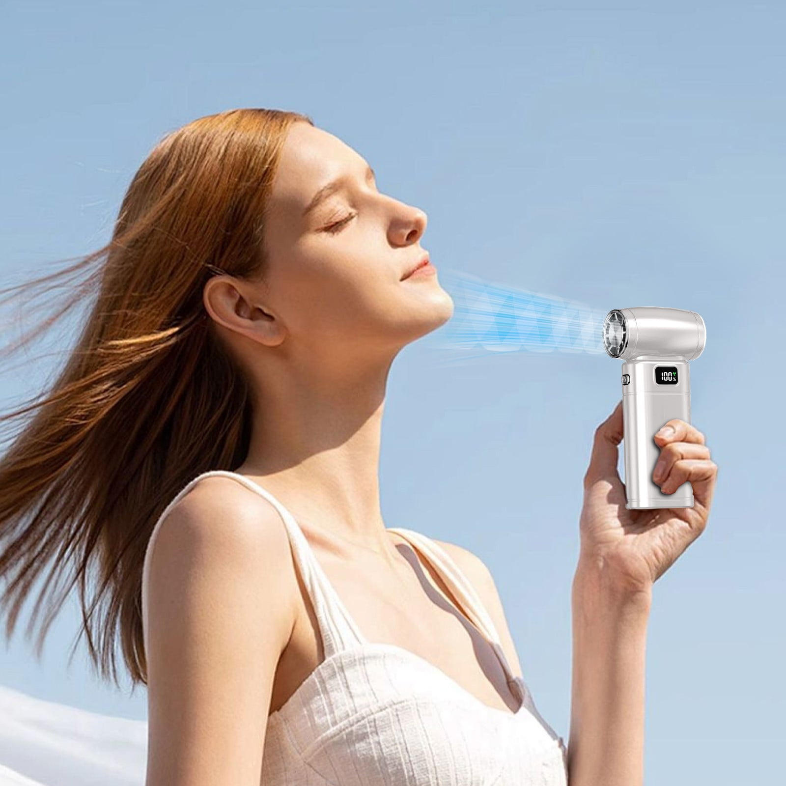 HOARBOEG Multifunctional Handheld Turbo Fan with LED Ligh Portable ...