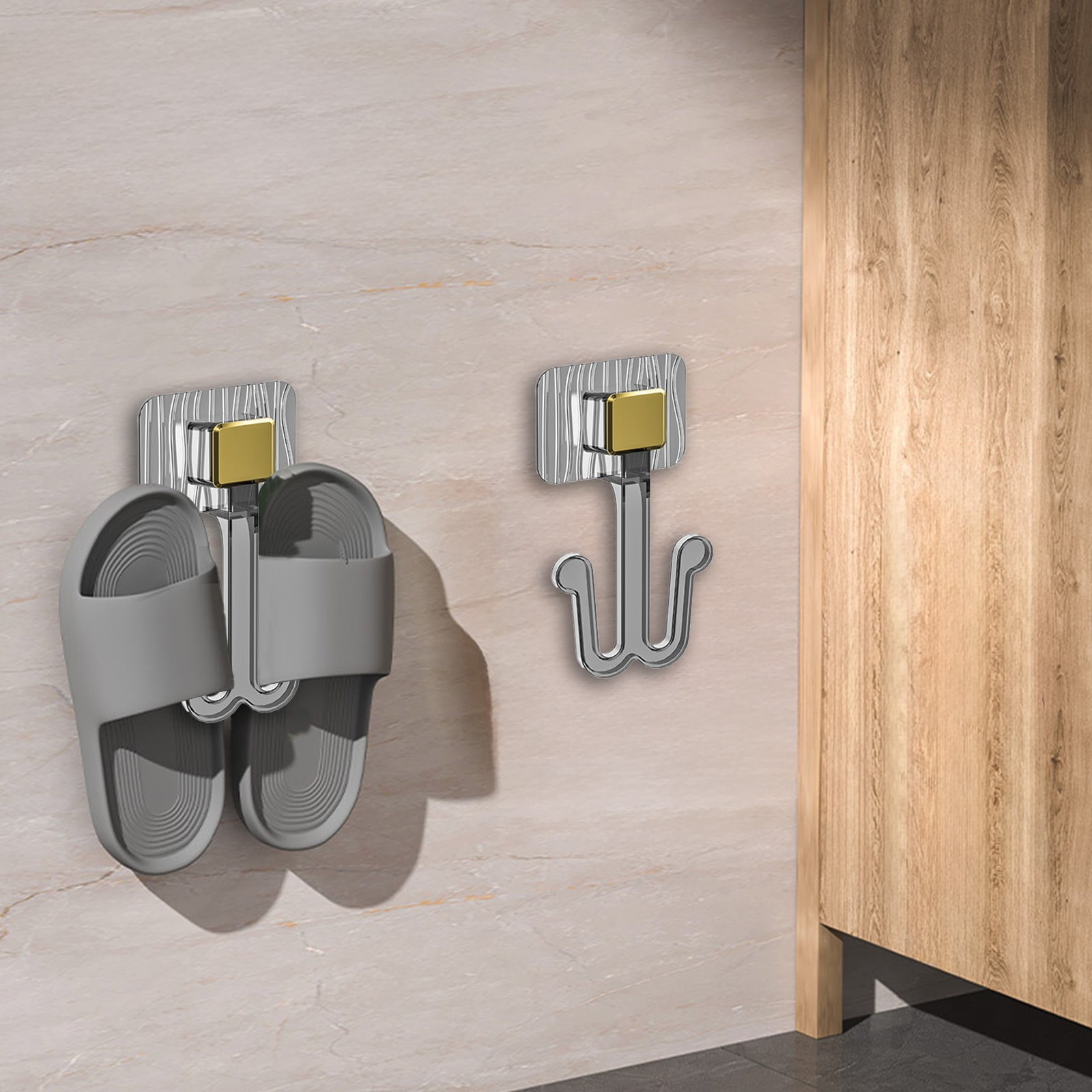HOARBOEG No Drill Slipper Hanger for Wall - Adhesive Bathroom Shoe ...