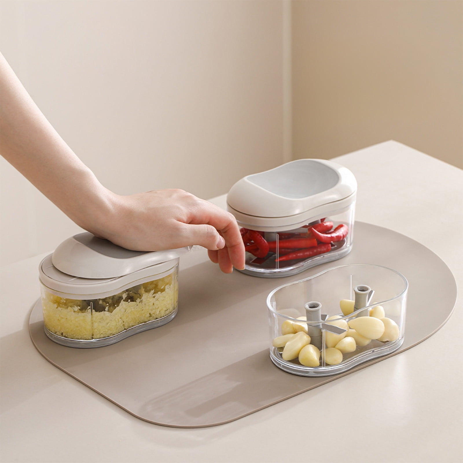 HOARBOEG Plastic Garlic Press - Multifunctional Hand Push Garlic Cutter ...