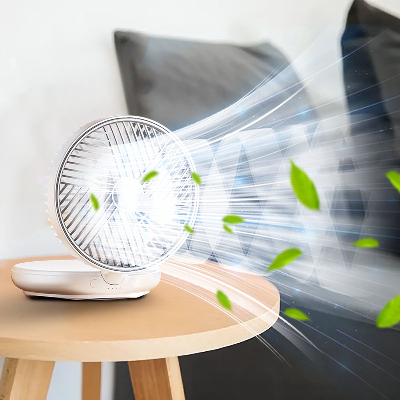 HOARBOEG Portable Fan USB Rechargeable Desk Fans with 5-Speed Multi ...