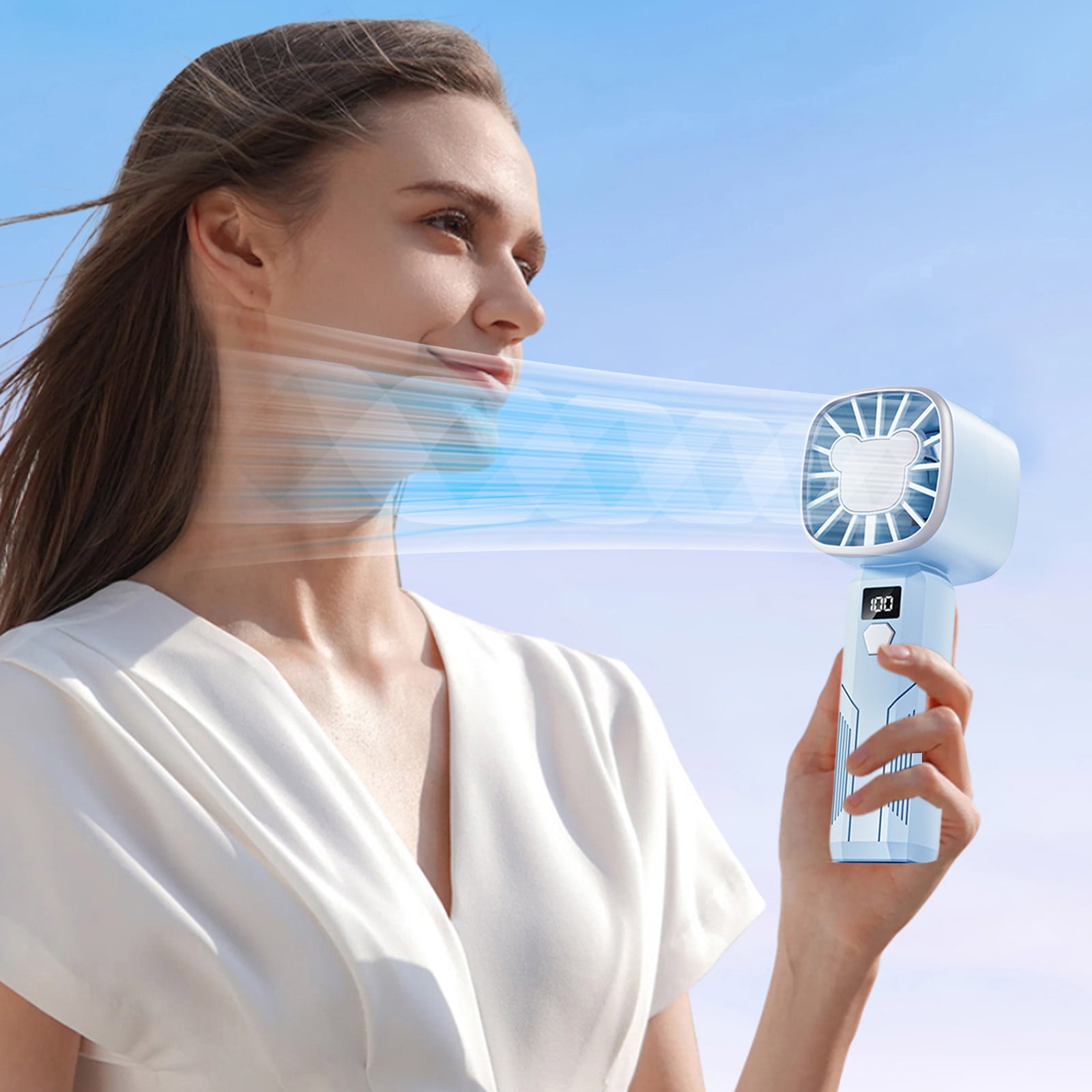 HOARBOEG Portable Handheld Fan Speed Adjustable Cooling Fan with 400 ...