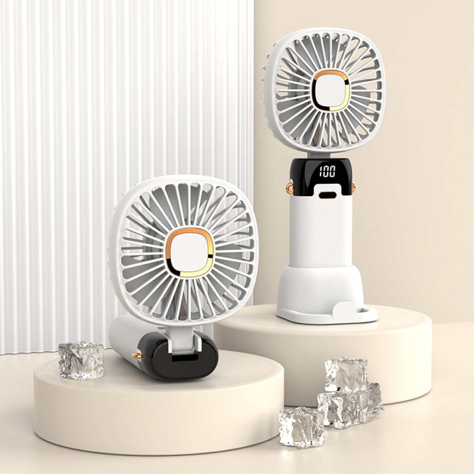 HOARBOEG Portable Handheld Fan with Digital Display - 5 Speed USB ...