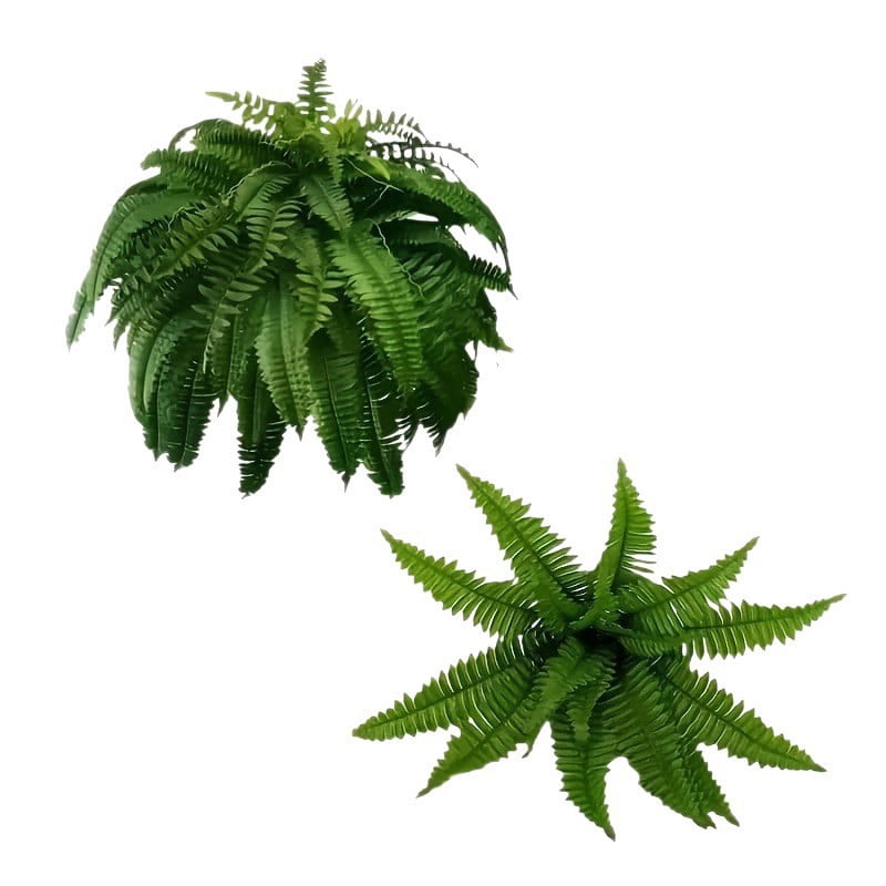 HOARBOEG Realistic Artificial Boston Fern Bush 23.6 Inch, UV Resistant ...