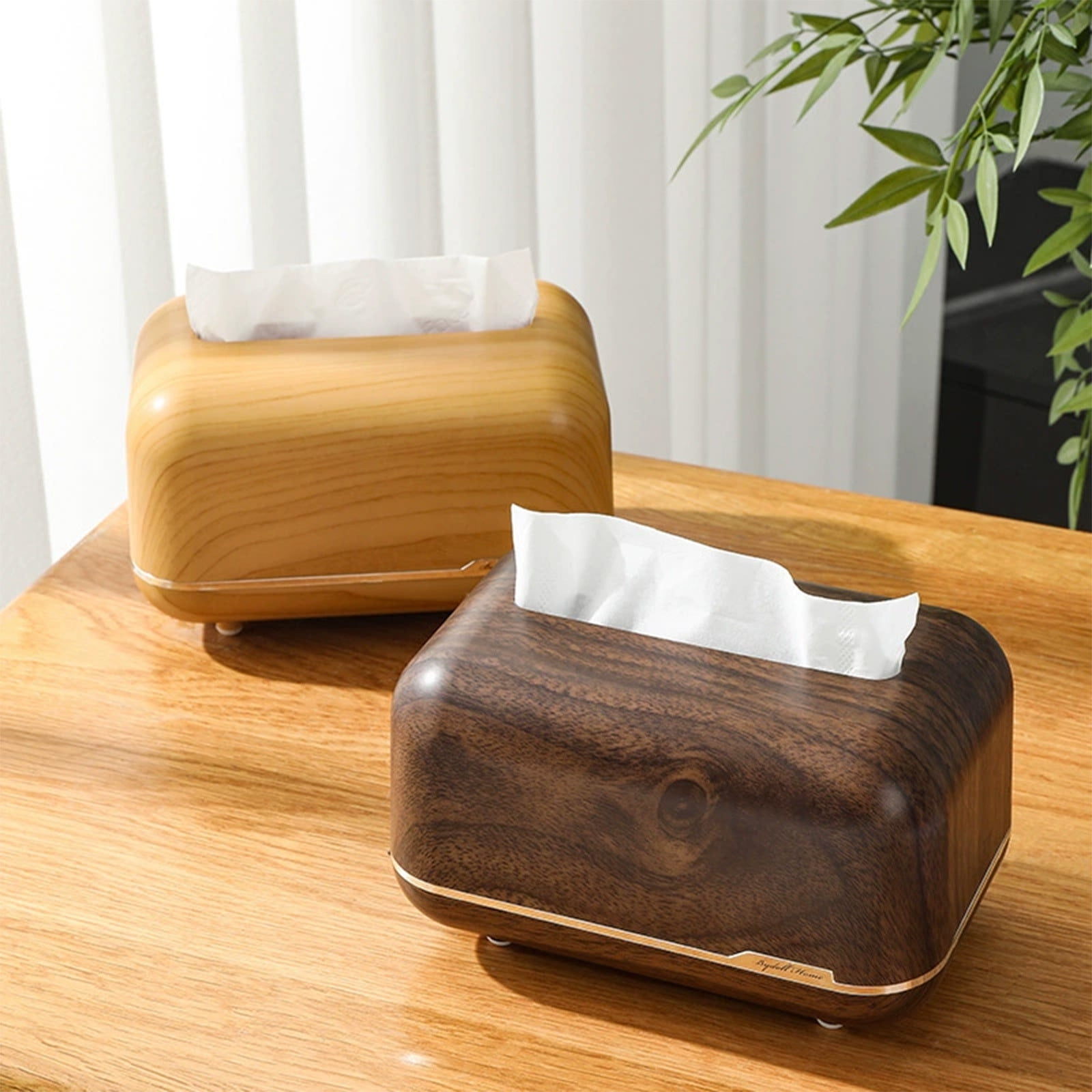 HOARBOEG Retro Wood Grain Tissue Box Restaurant Tissue Drawer Box ...