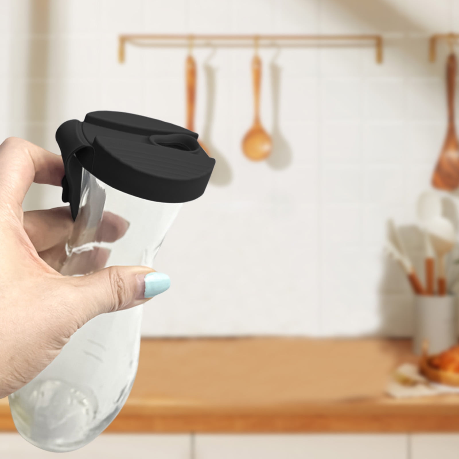 HOARBOEG Silicone Salad Dressing Bottle Lid Cap, Reusable Salad ...