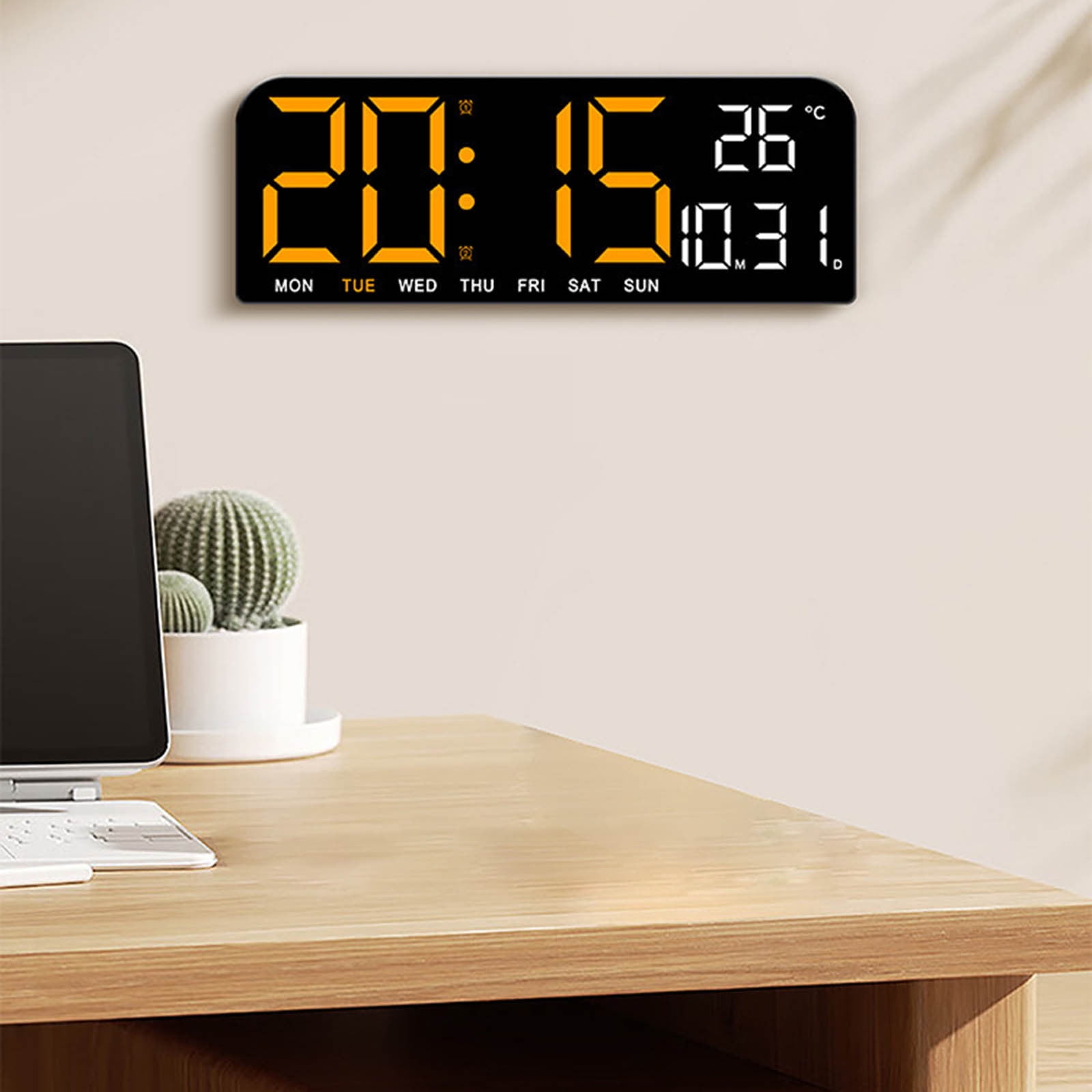 HOARBOEG Simple Digital Alarm Clock, Multifunctional LED Smart Alarm ...