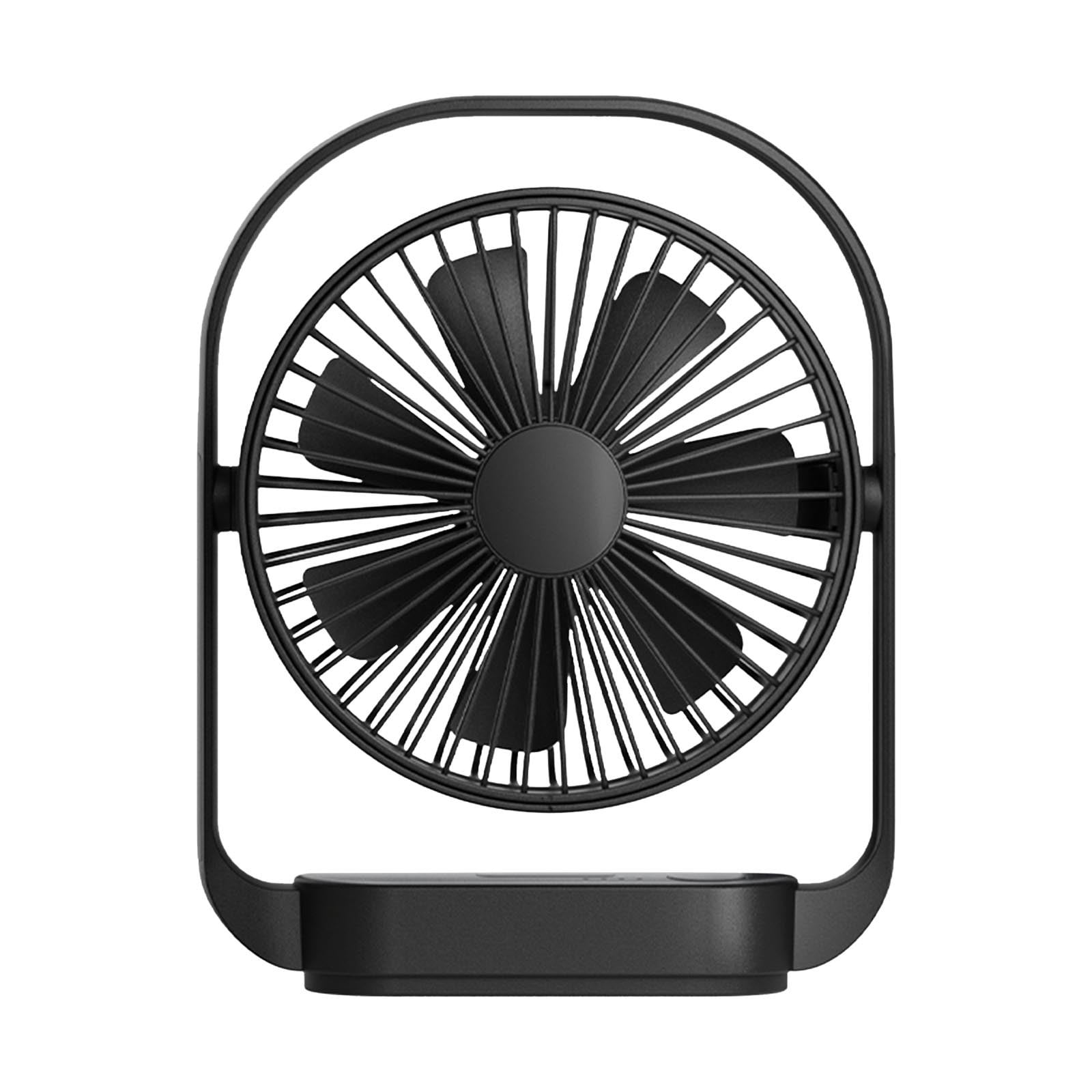 HOARBOEG Small Desk Fan USB Rechargeable Desktop Fan with Night Light 4 ...