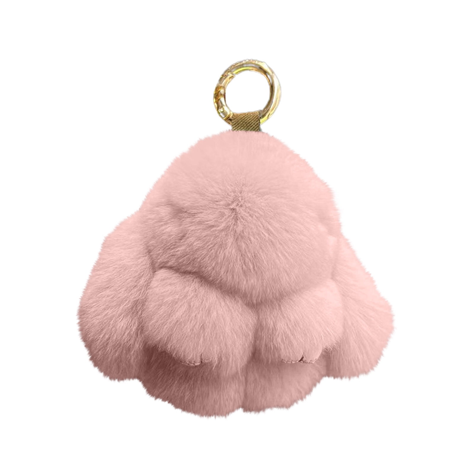 HOARBOEG Soft Fluffy Rabbit Keychain Cute Plush Bunny Key Rings Plush ...