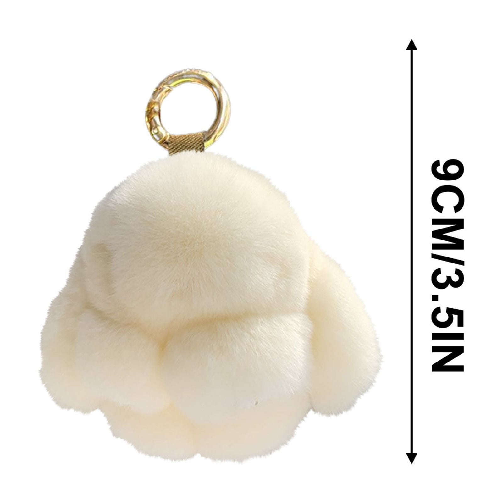 HOARBOEG Soft Fluffy Rabbit Keychain Cute Plush Bunny Key Rings Plush ...