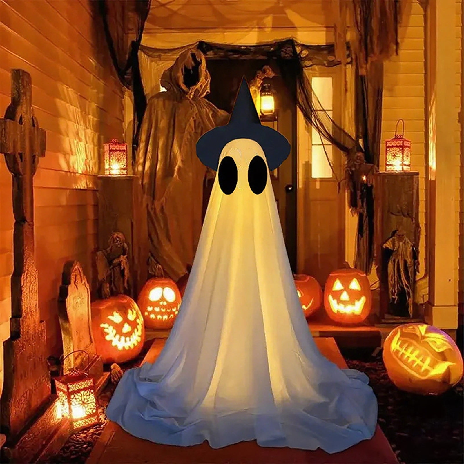 HOARBOEG Spooky LED Ghost Decorations for Halloween, Glowing Outdoor ...