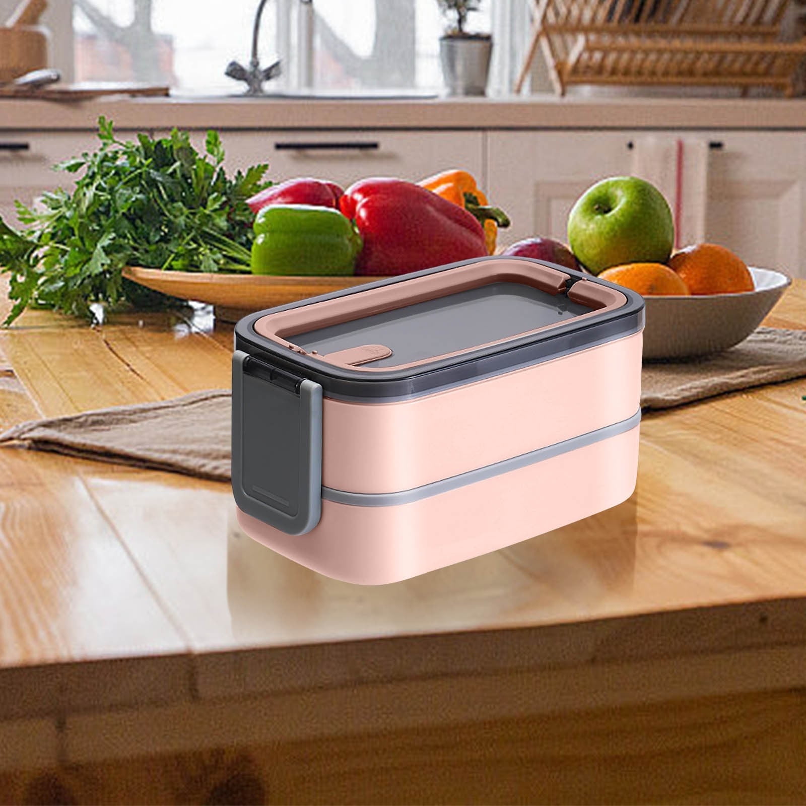 HOARBOEG Stainless Steel Lunch Box Double Layer Insulated Bento Boxes Leak-Proof Bento Box with ...