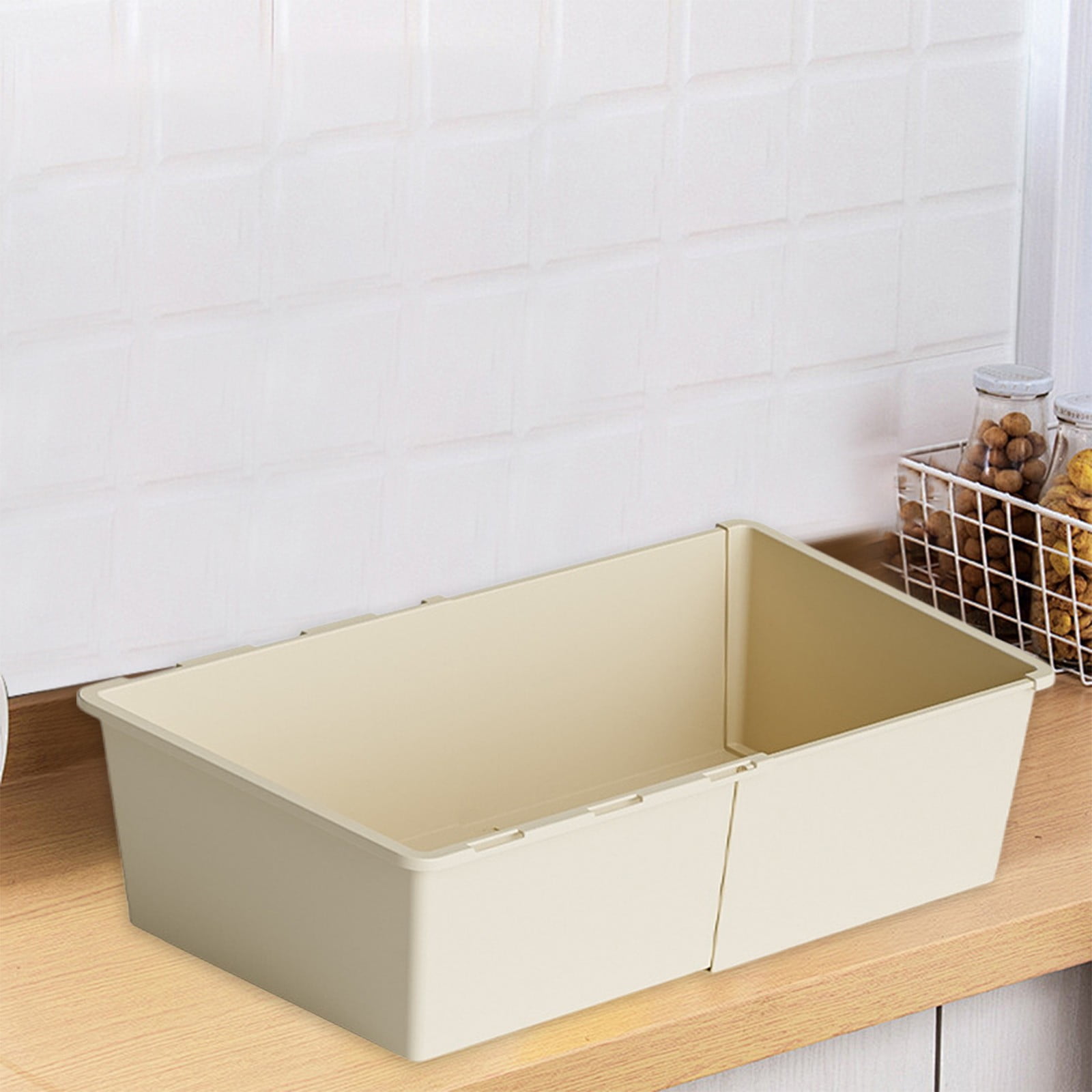 HOARBOEG Telescopic Storage Box Cabinet Organizer, Plastic Stackable ...