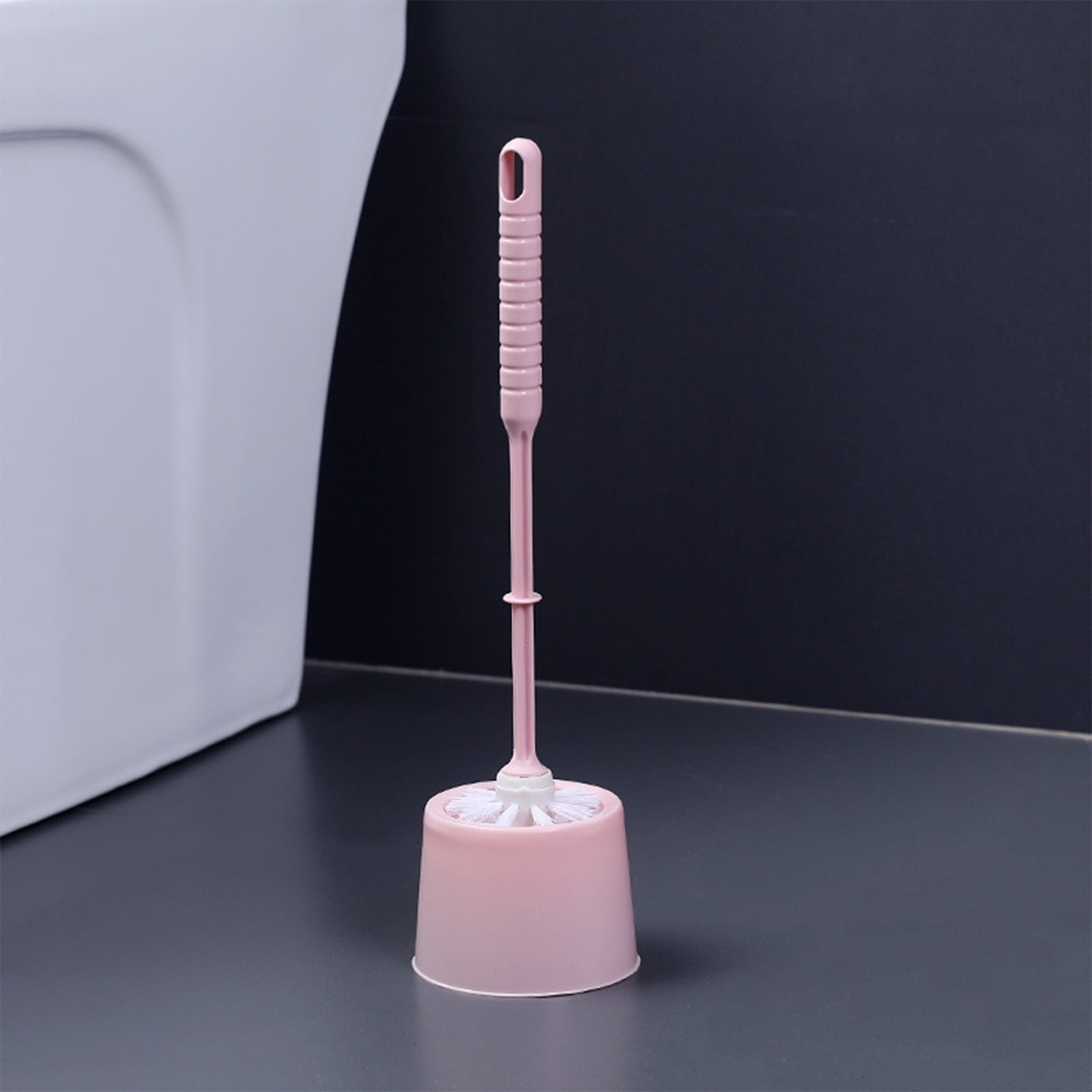 HOARBOEG Toilet Brush Set- Compact Commode Brush with Base Bathroom ...