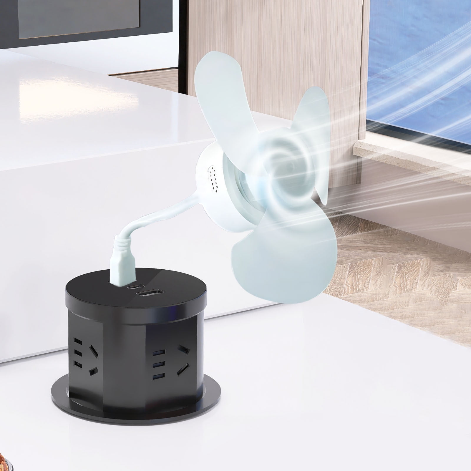 HOARBOEG USB Mini Fan With Flexible Neck - Desktop Electric Fan With ...