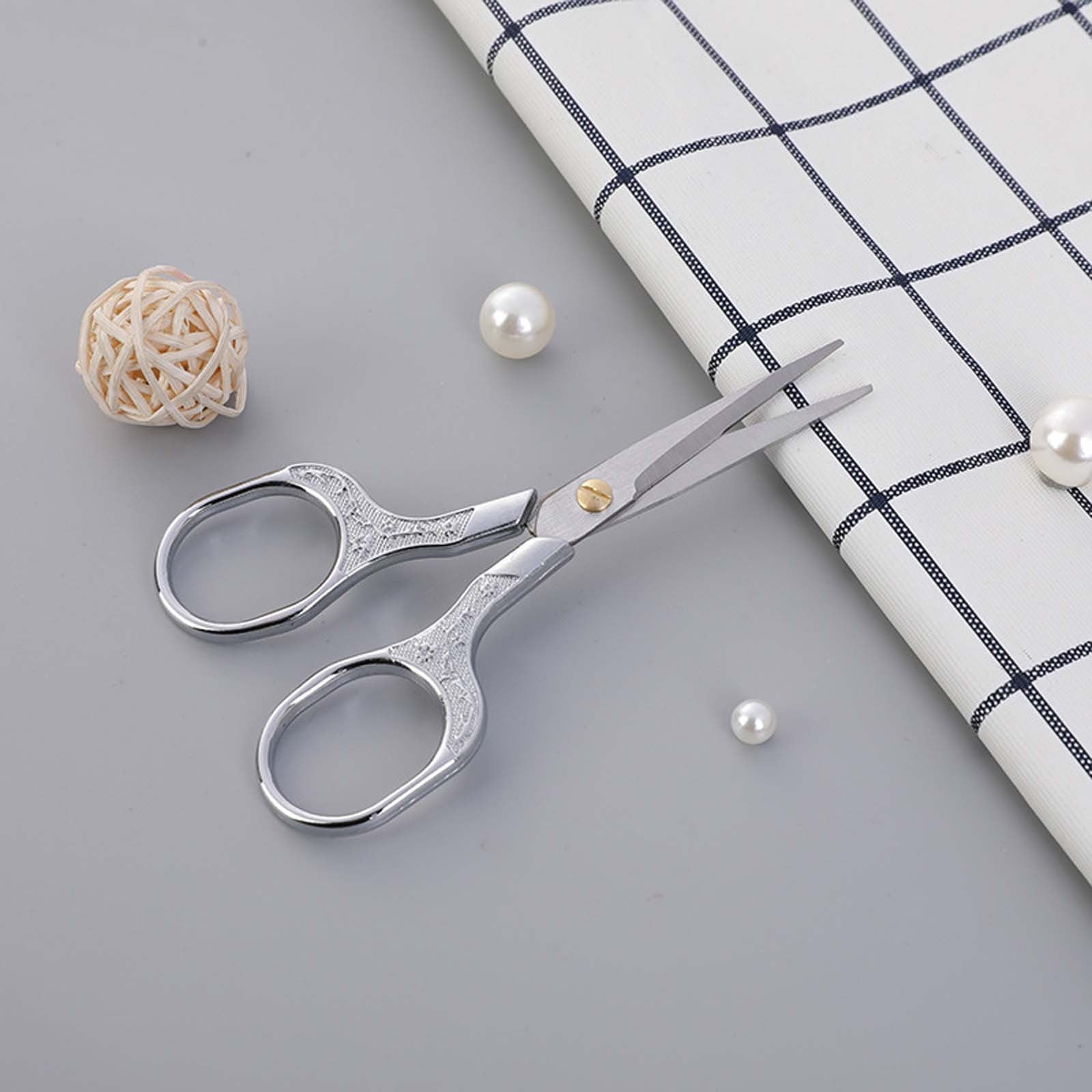 HOARBOEG Vintage Carved Stainless Steel Scissors with Electroplated ...