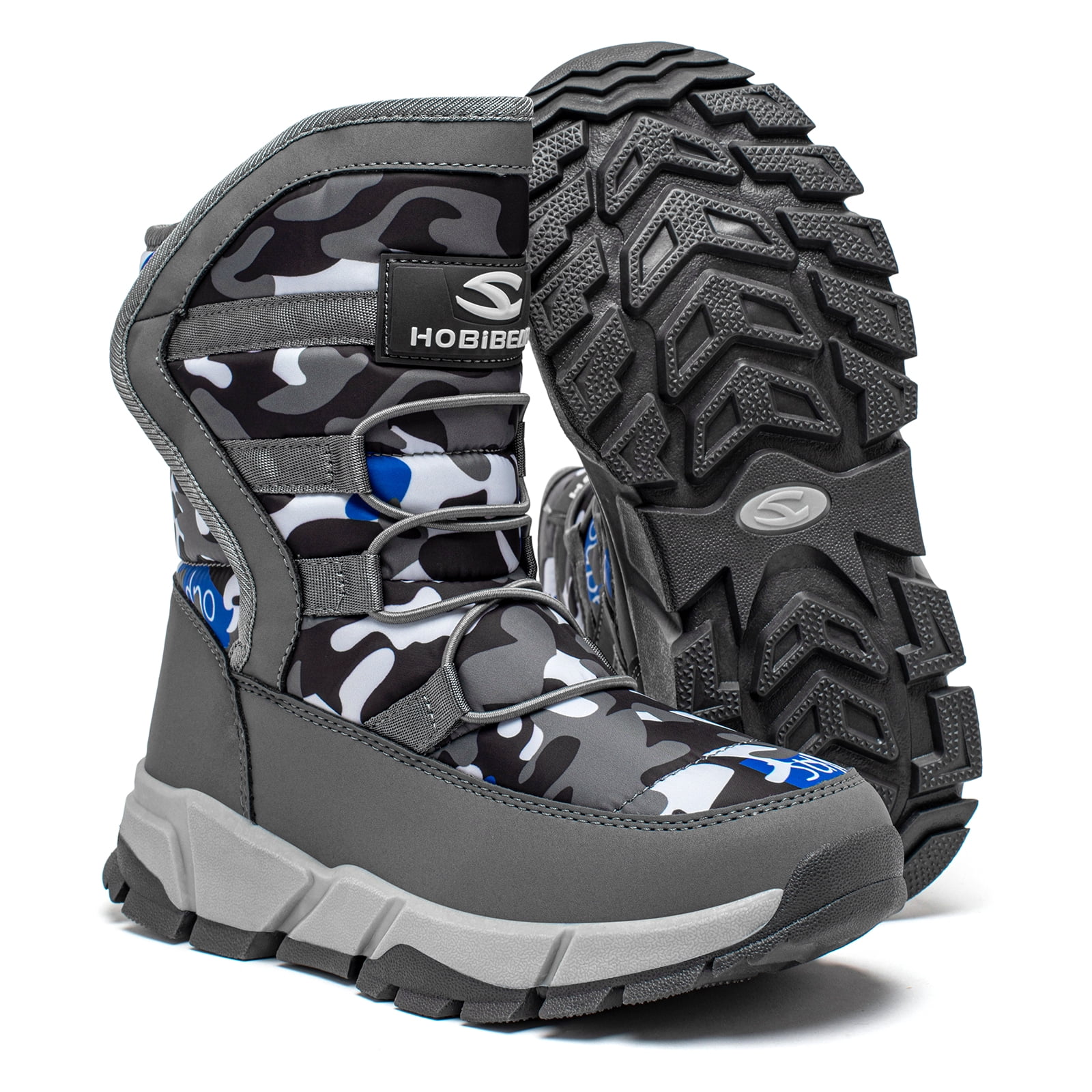 HOBIBEAR Boys Insulated Hiking Snow Boots, Waterproof, Slip Resistant ...