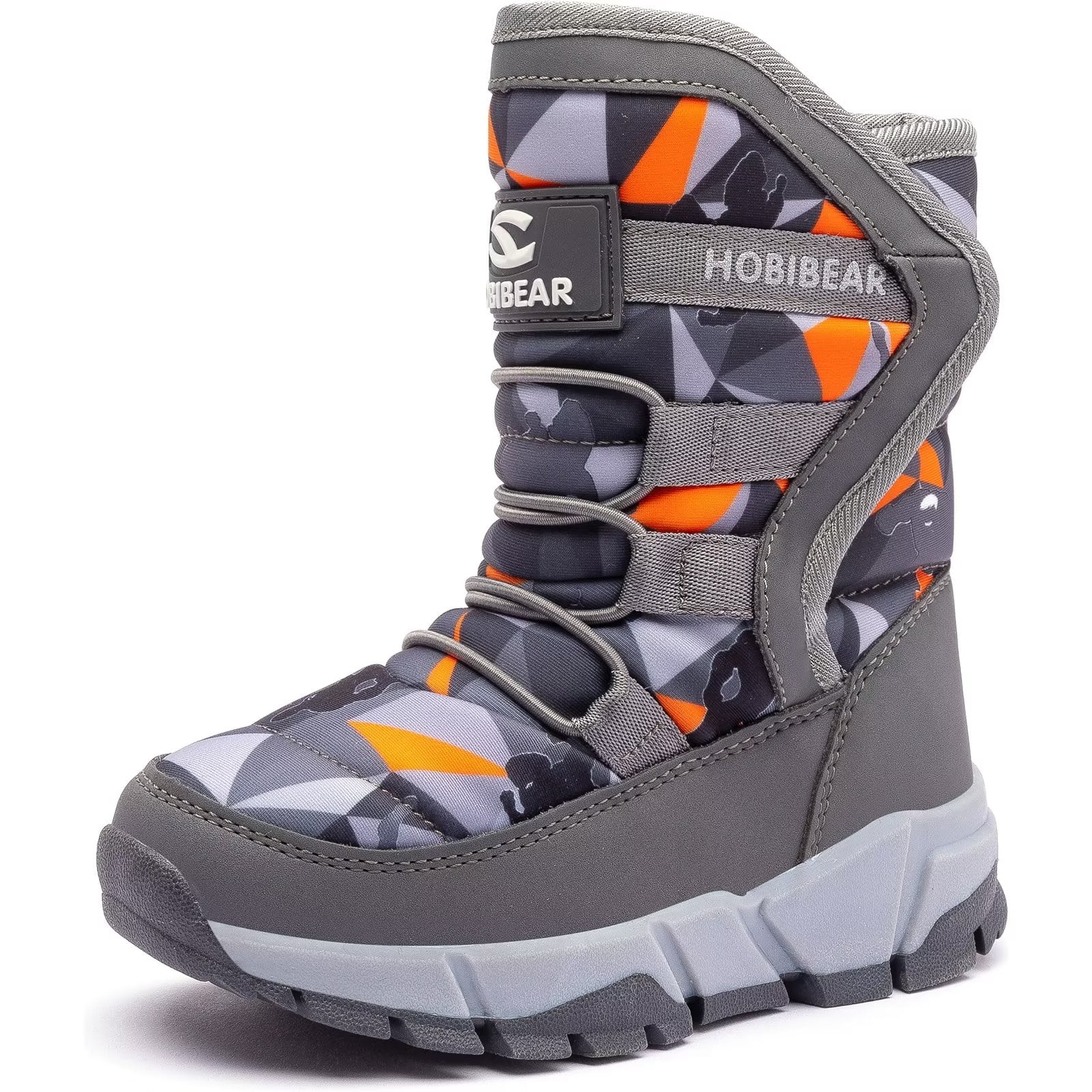 HOBIBEAR Boys Snow Boots Winter Waterproof Slip Resistant Shoes Orange ...