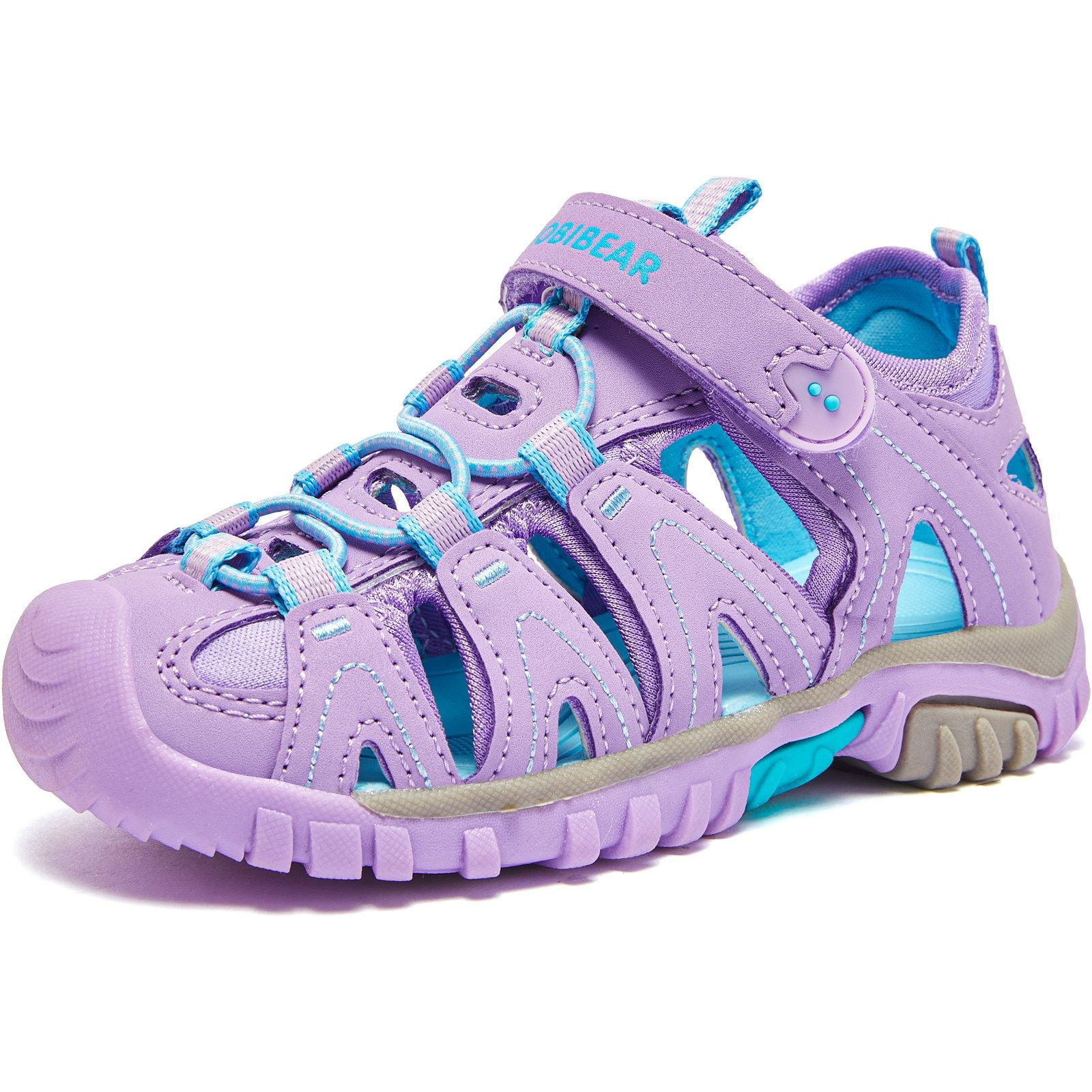 HOBIBEAR Girls Sport Sandals, Summer Water Shoes, Adjustable Strap, Toe ...