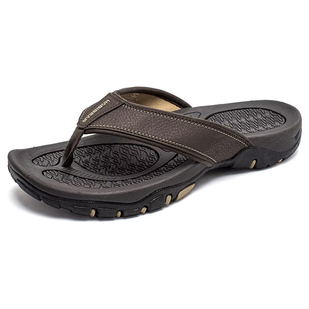HOBIBEAR Mens Thong Sandals Arch Support Indoor and Outdoor Beach Flip ...