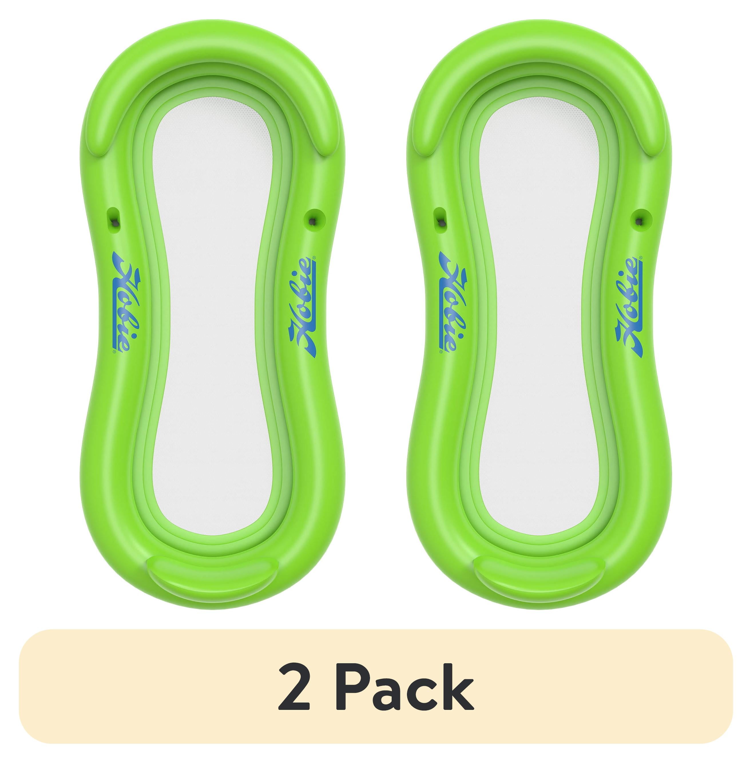 (2 pack) Hobie Inflatable Lime Green Float Lounger with Neck & Foot ...