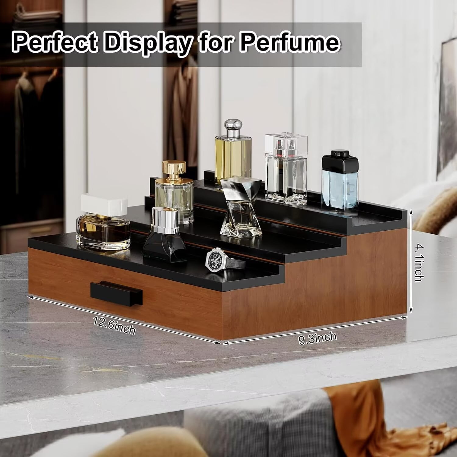 HOBLOC 3-Tier Cologne Organizer For Men, Cologne Stand with Hidden ...