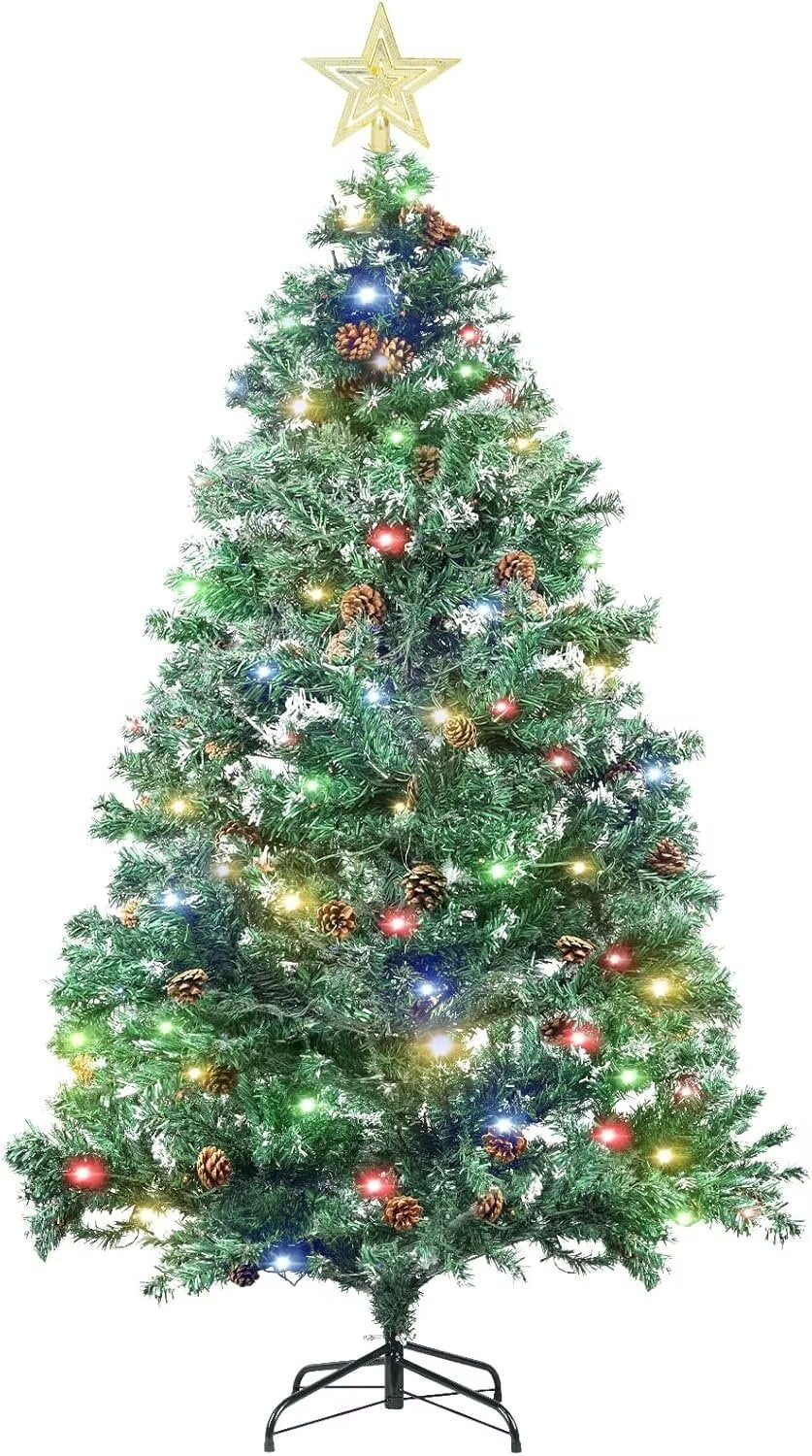 HOBLOC Pre-Lit Christmas Tree, 6.5ft Christmas Tree with 1000 Branch ...
