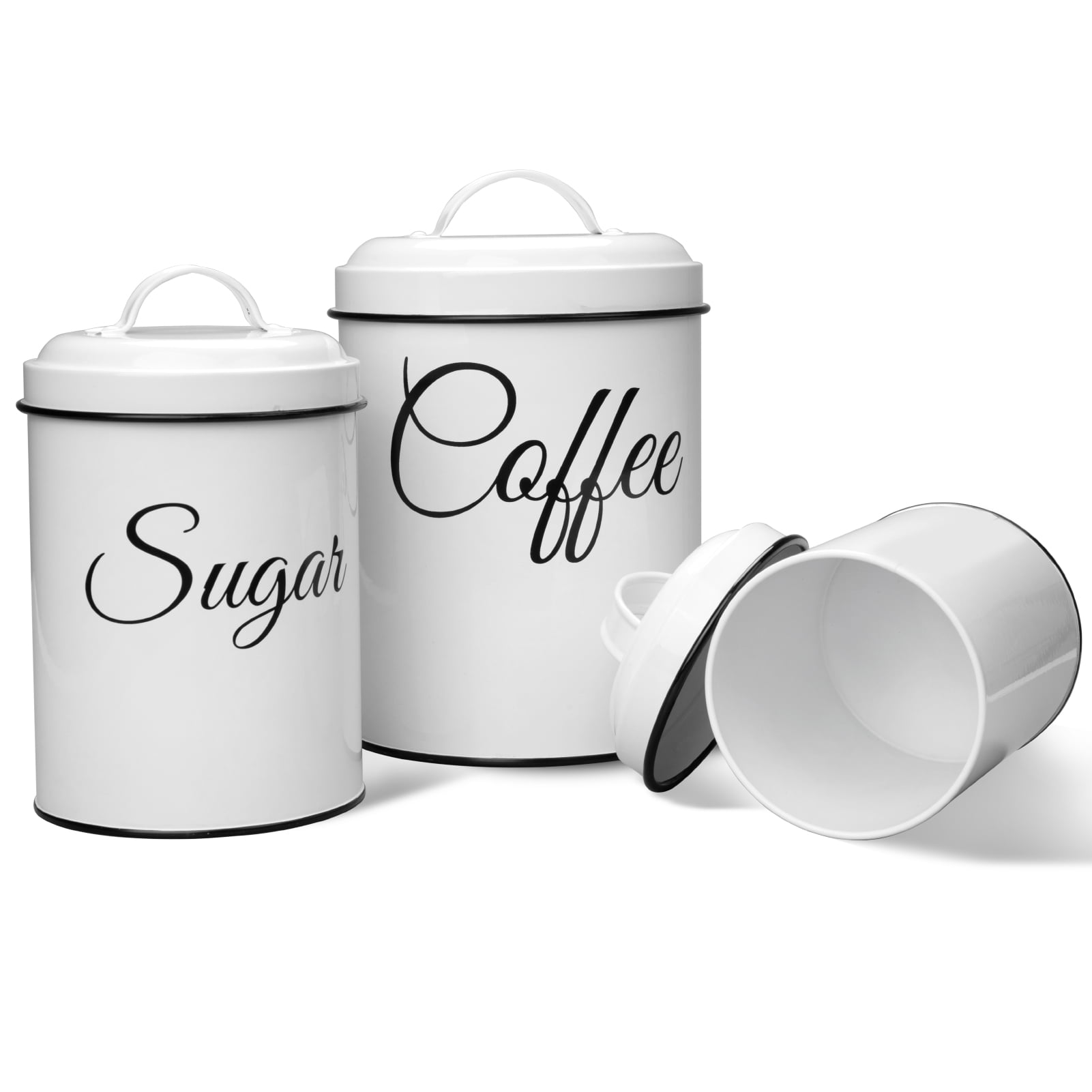HOBLOC White Canister Sets for Kitchen Counter, Vintage Kitchen ...
