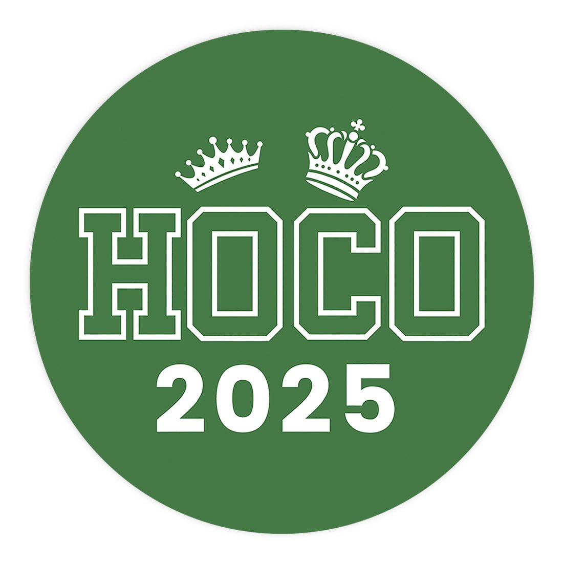 HOCO Stickers 2025, Green & White Homecoming Dance Crown Design, Party ...