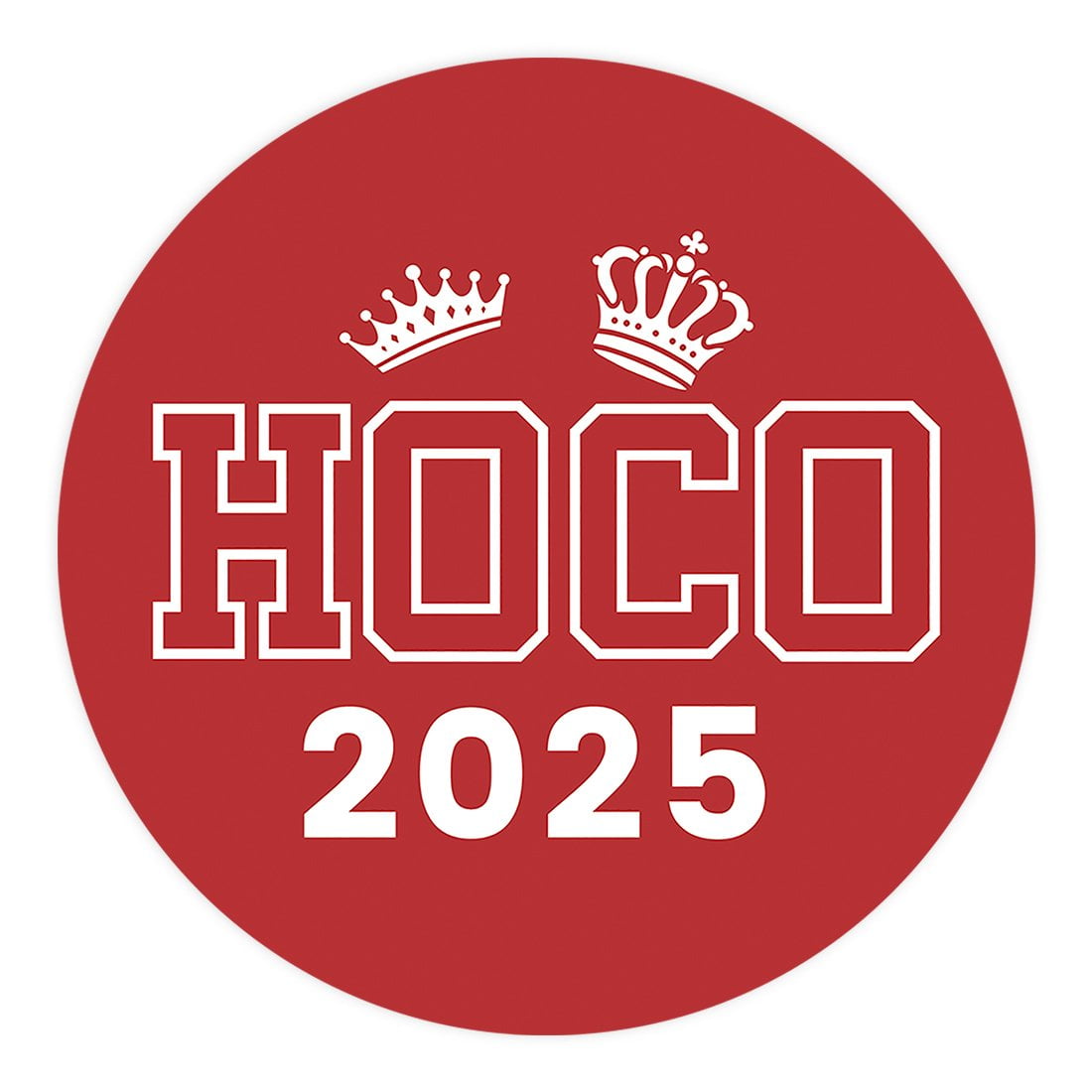 HOCO Stickers 2025, Red & White Homecoming Dance Crown Design, Party ...