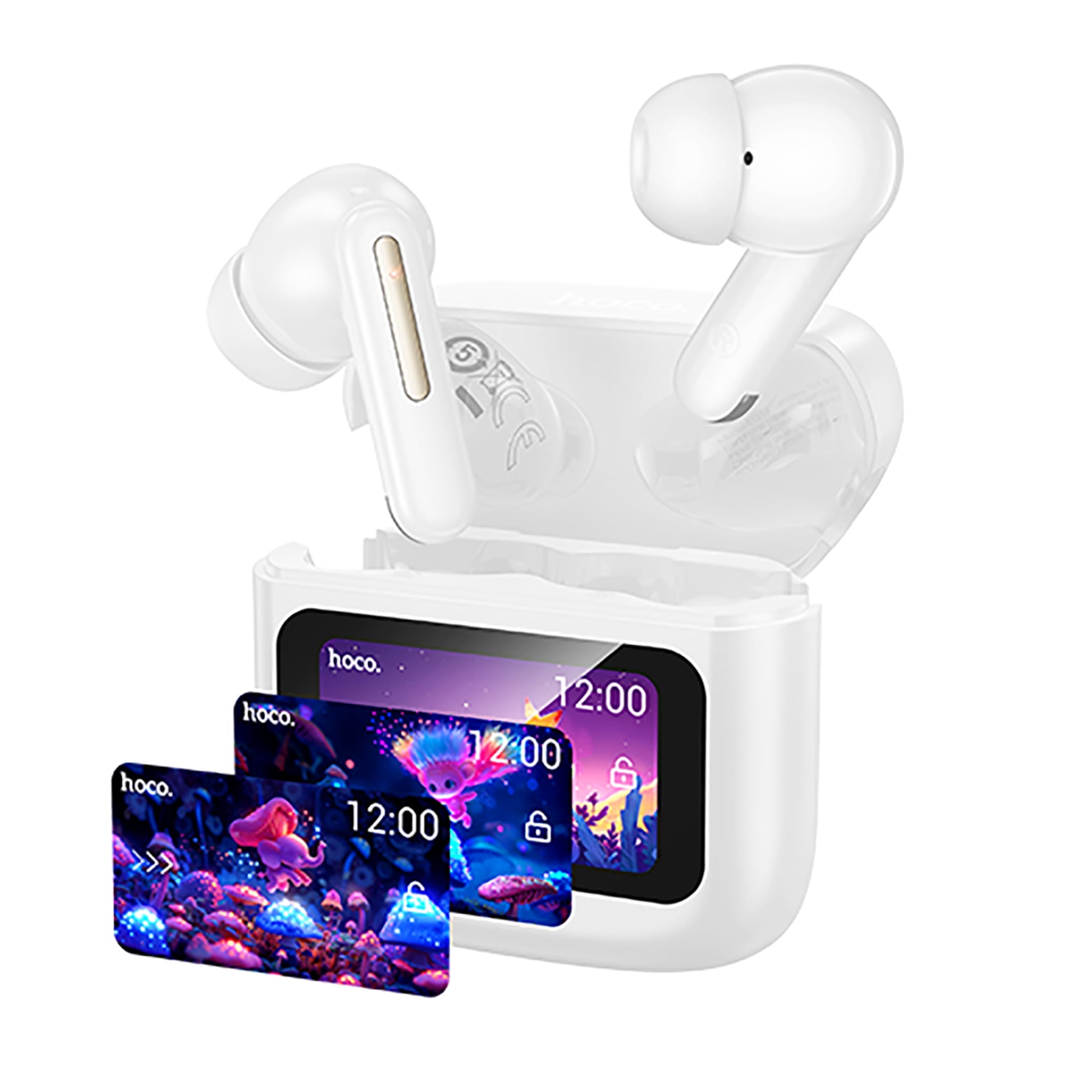 HOCO True Wireless Bluetooth Earphone with LED Full-Color Touch Screen ...