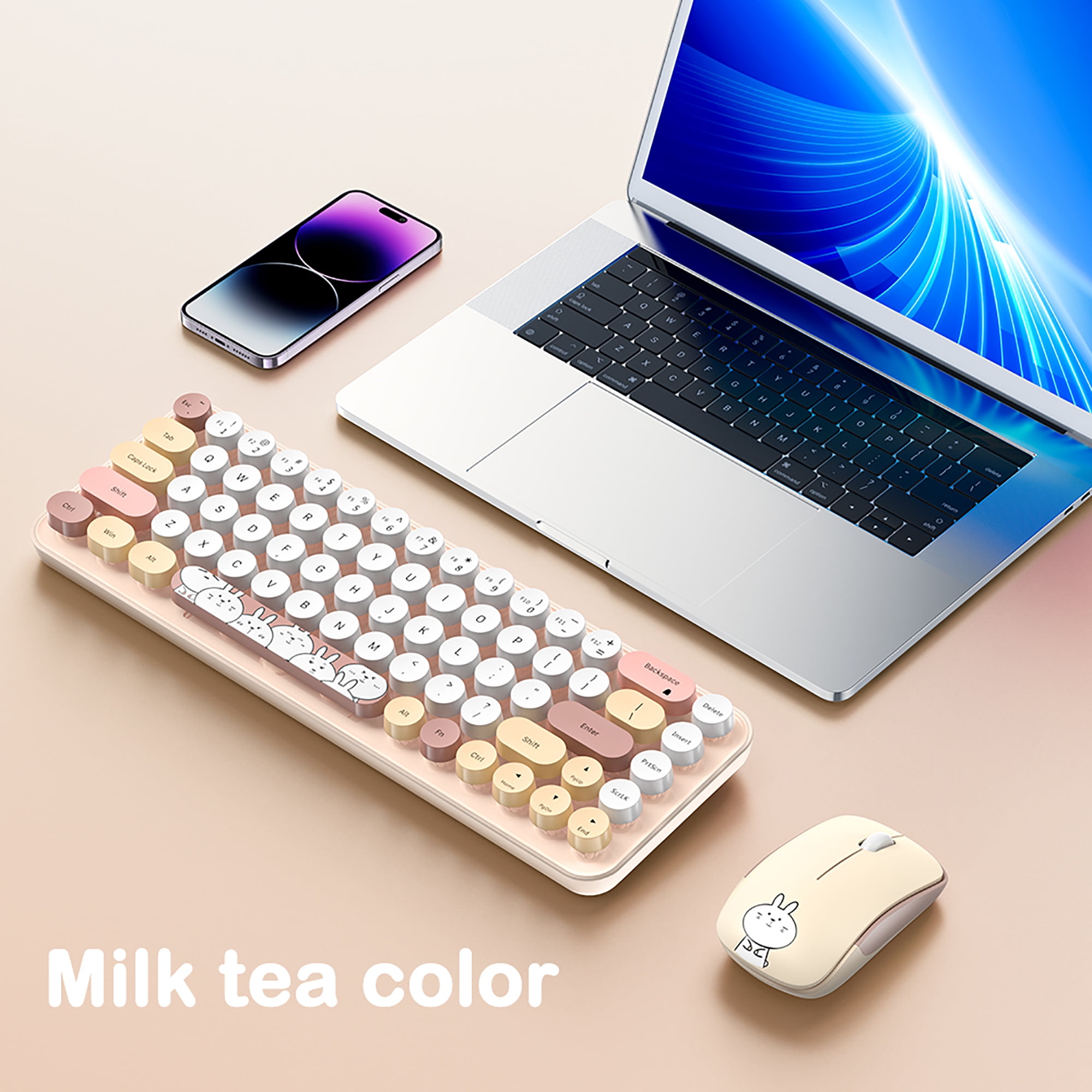 HOCO Wireless Keyboard and Mouse Combo, 2.4GHz Bluetooth USB Receiver ...