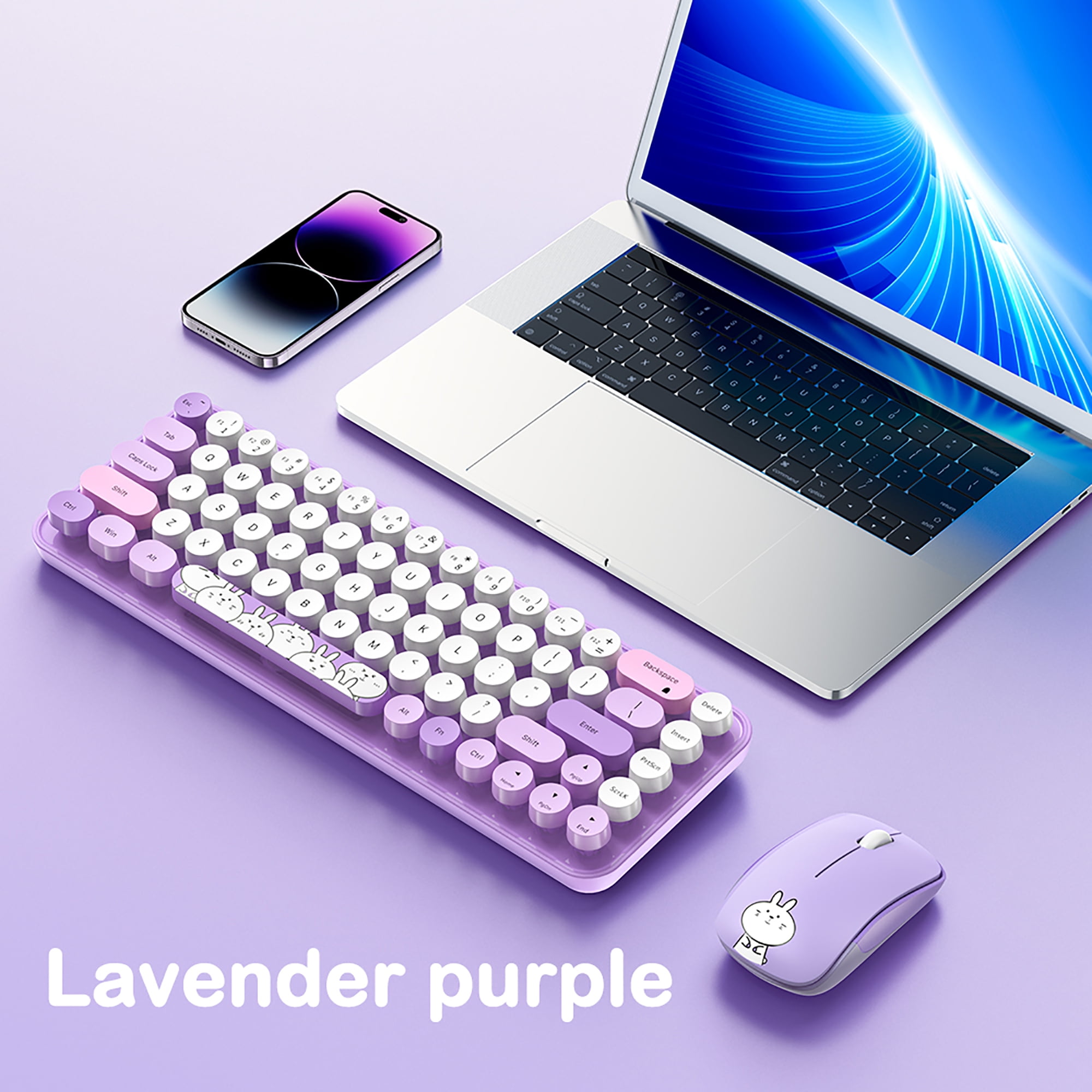 HOCO Retro Ergonomic Wireless Keyboard and Mouse Combo with Small ...