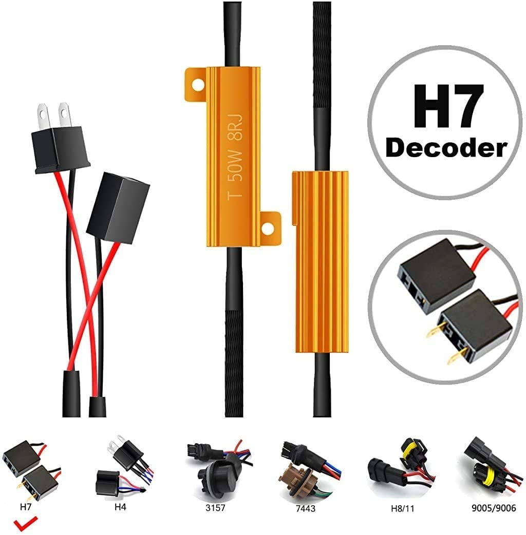 HOCOLO H8 H9 H11 Headlight/Low Beam/Fog Light Bulbs LED Resistor Kit ...