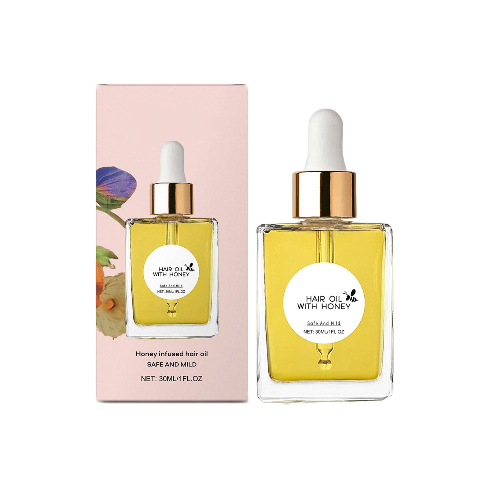 HOEGOA Honey Nourishing Hair Oil 30ml Infused Hair Oil Enriched with for Deep Nourishment Frizz ...