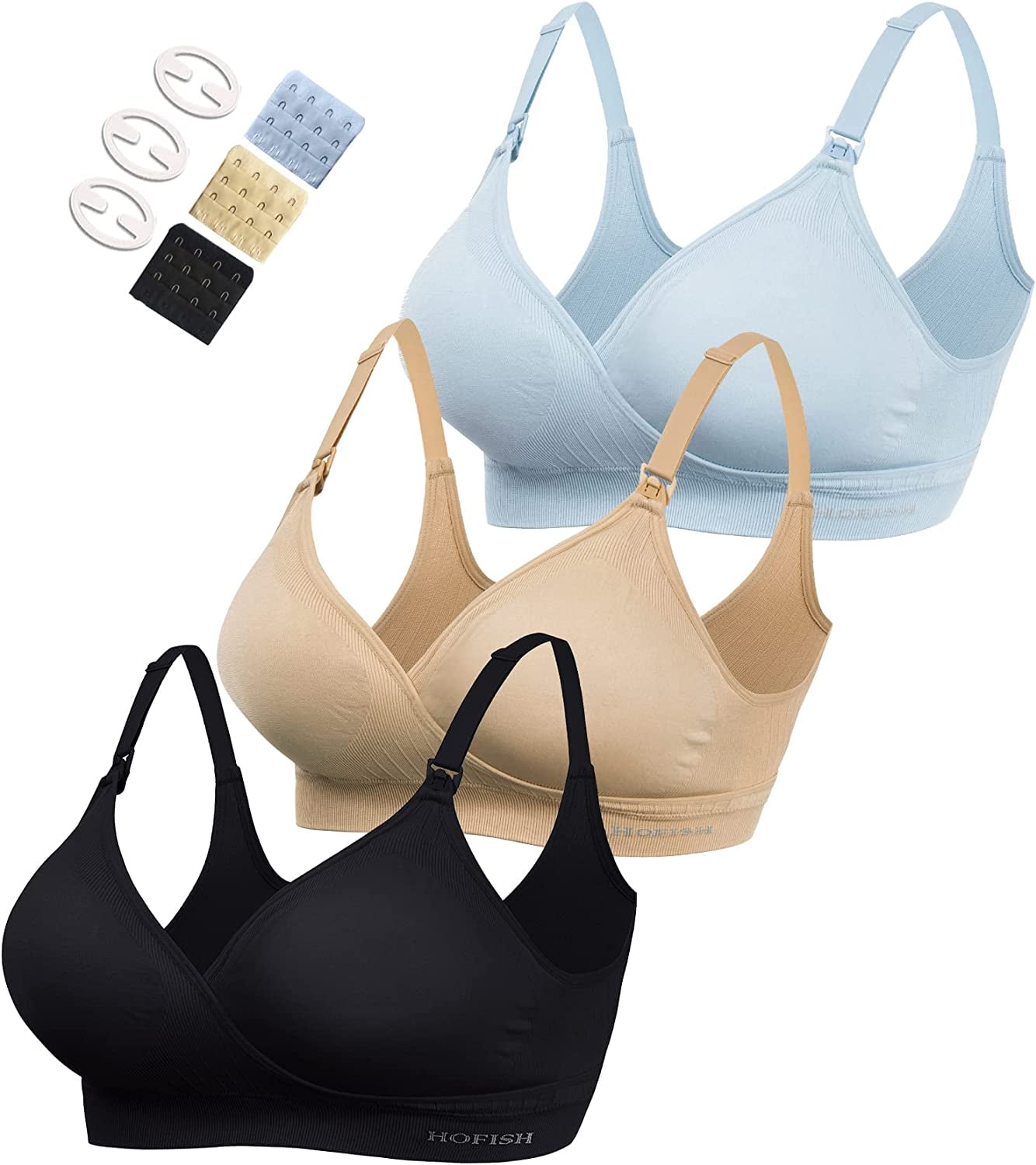 HOFISH Women's Maternity Pregnancy Seamless Bras, Breastfeeding ...