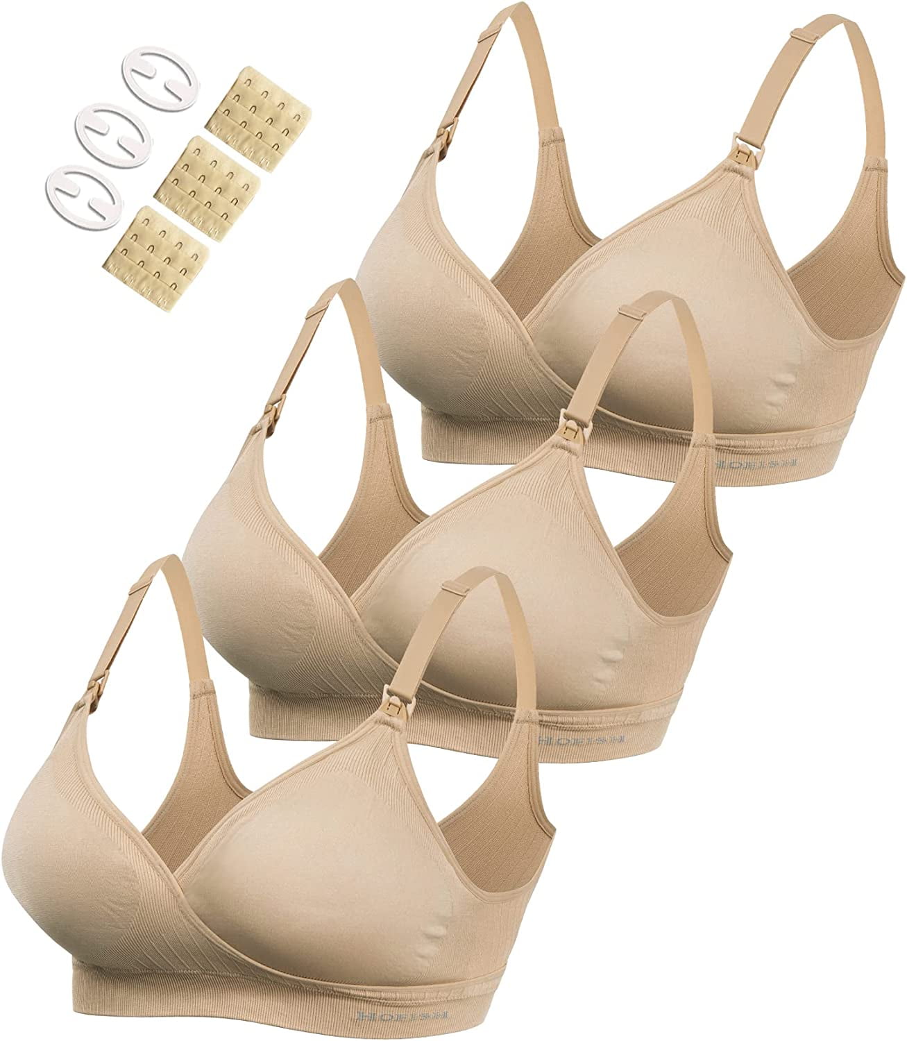 HOFISH Women's Maternity Pregnancy Seamless Breastfeeding Bras No ...