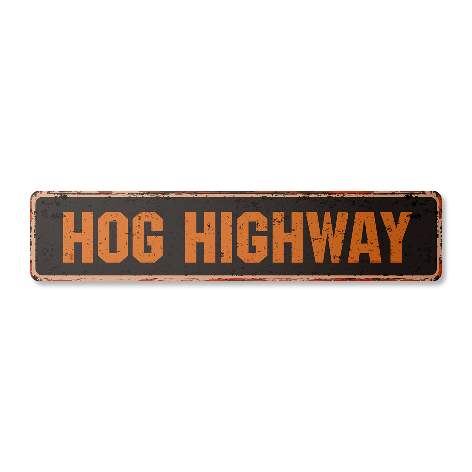 HOG HIGHWAY Vintage Plastic Street Sign new motorcycle bike vest cycle ...
