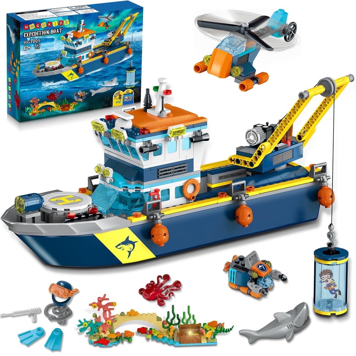 HogoKids City Floatable Boat Building Set with LED Light, Arctic ...