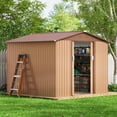 HOGYME 8x8 ft Outdoor Storage Shed, Metal Garden Tools with Lockable ...