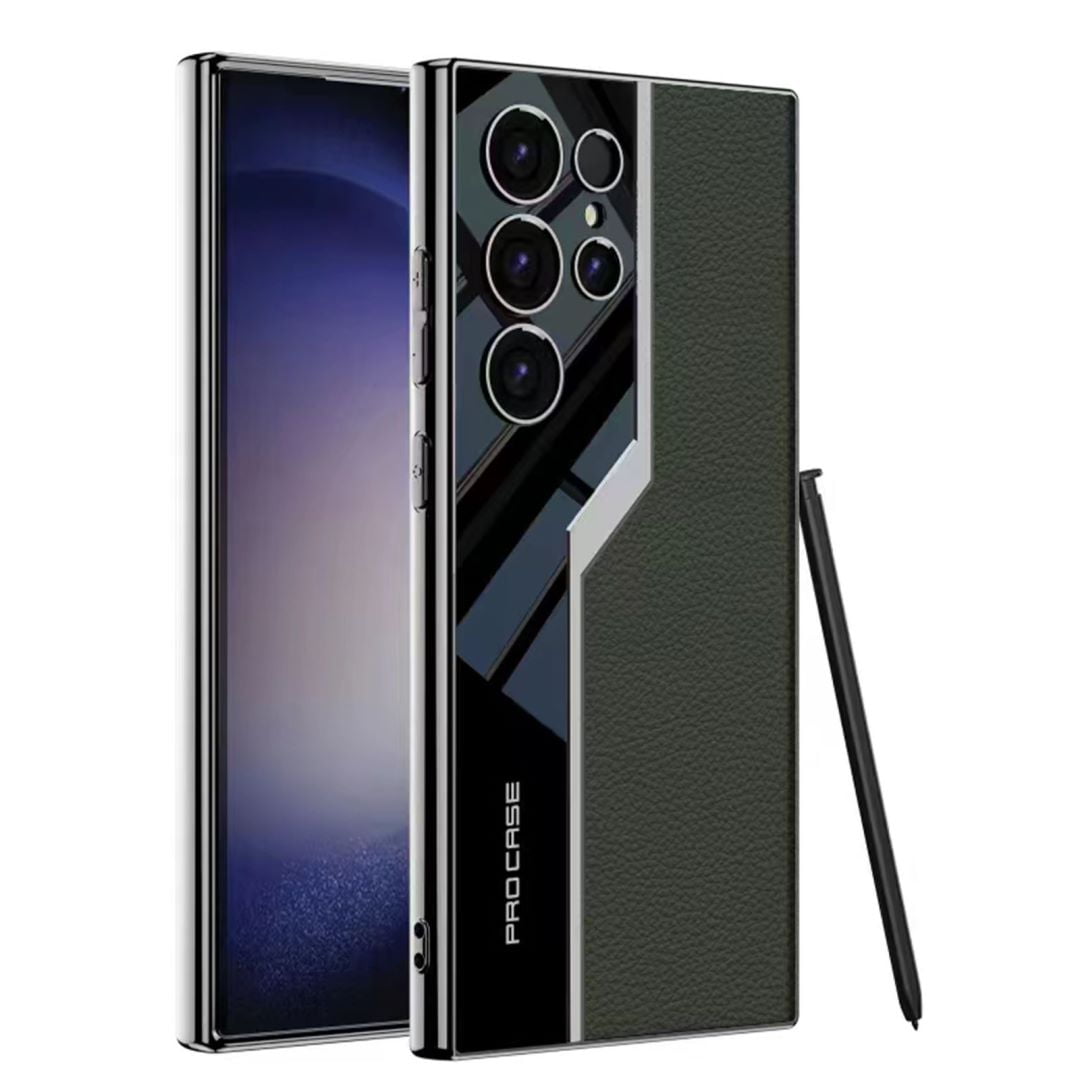 HOH for Samsung Galaxy S24 Ultra S24 Plus S24 Leather Case Plating ...