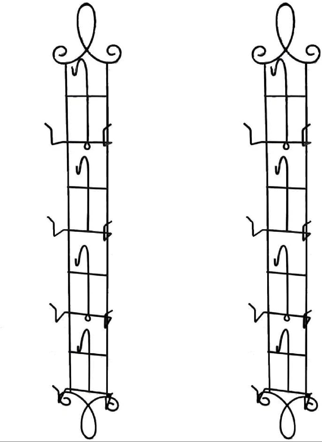 HOHIYA 2pc Tea Cup Display Rack Vertical Wall Teacup Holder for China ...